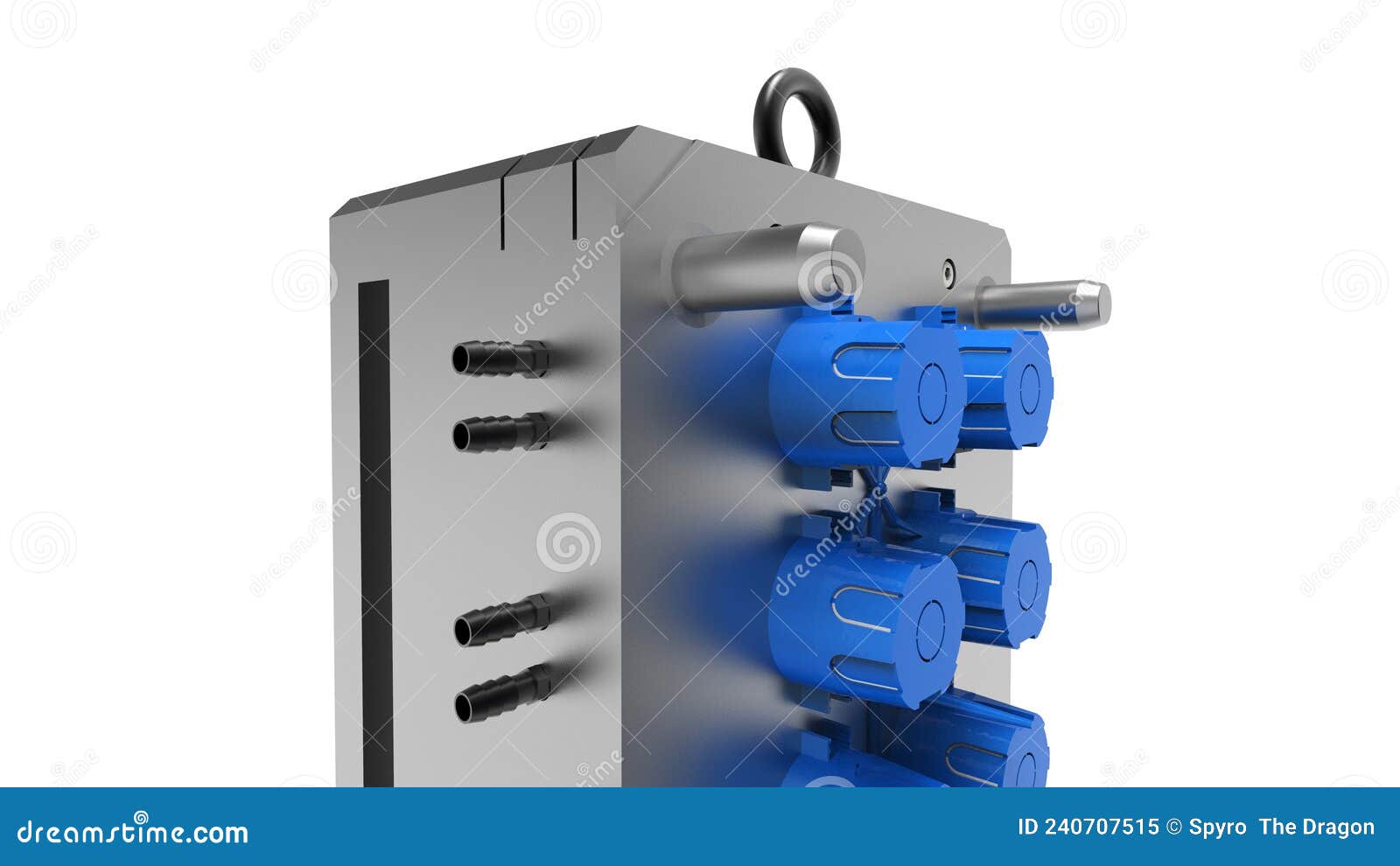Injection Moulding Machine Vector Illustration. Full Cycle Scheme With ...