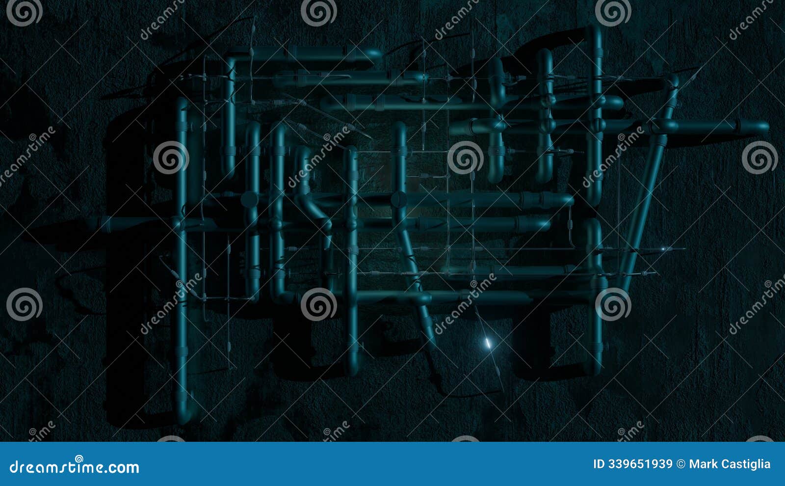 Plumbing System Element Connecting Three Pipes With Threaded Fitting ...