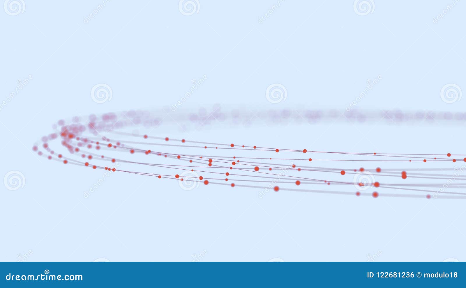 3d Render Point and Curve Space Orbit Stock Illustration - Illustration ...