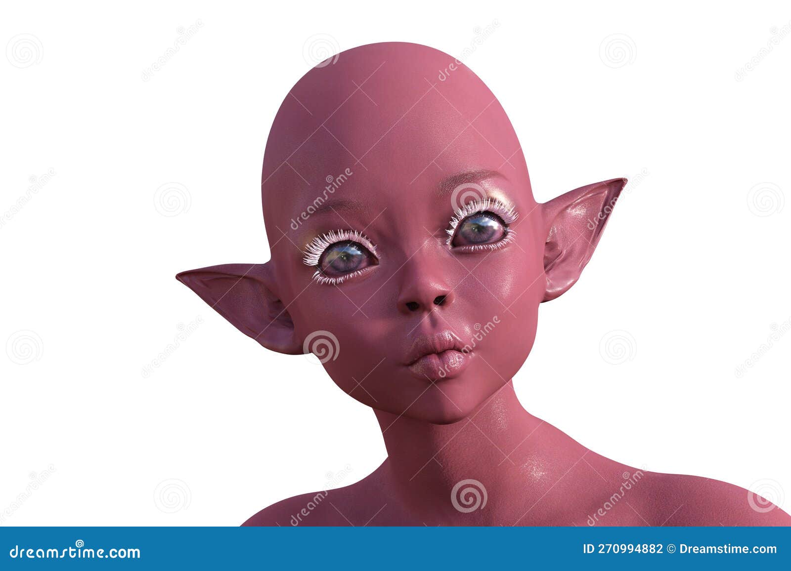 3D Render : Portrait Of A Transgender Woman With Shiny Sparkling Pink ...