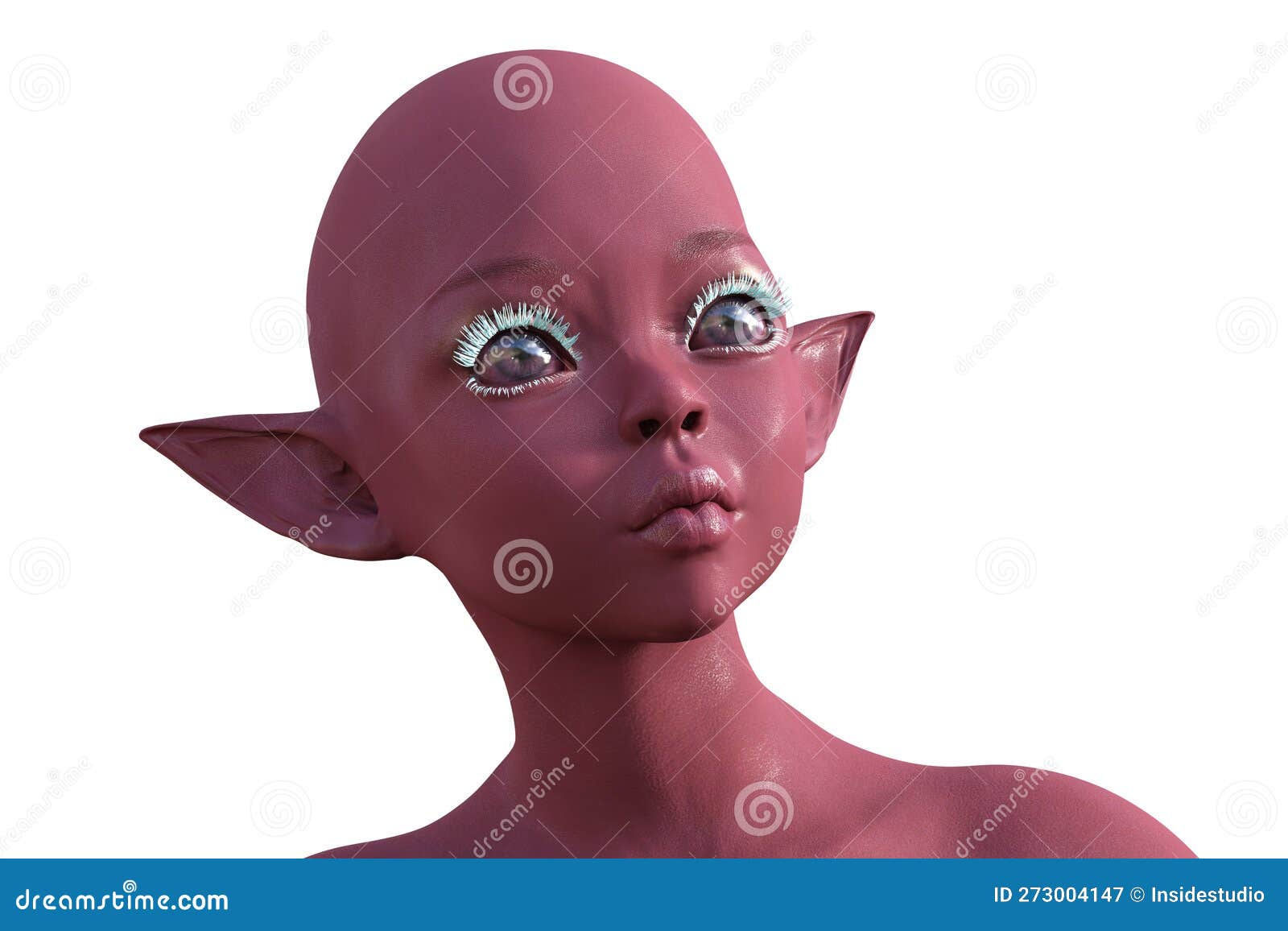 3D Render : Portrait Of A Transgender Woman With Shiny Sparkling Pink ...