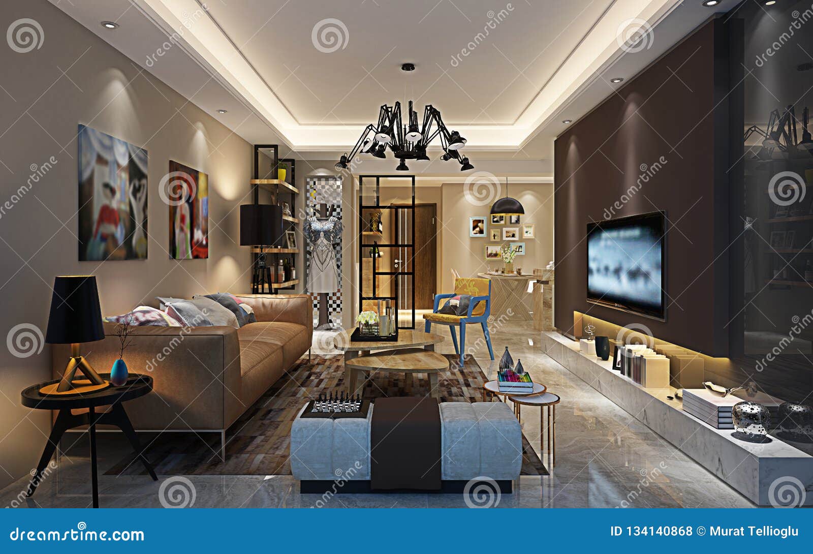 3d Render of Postmodern House Stock Illustration - Illustration of ...