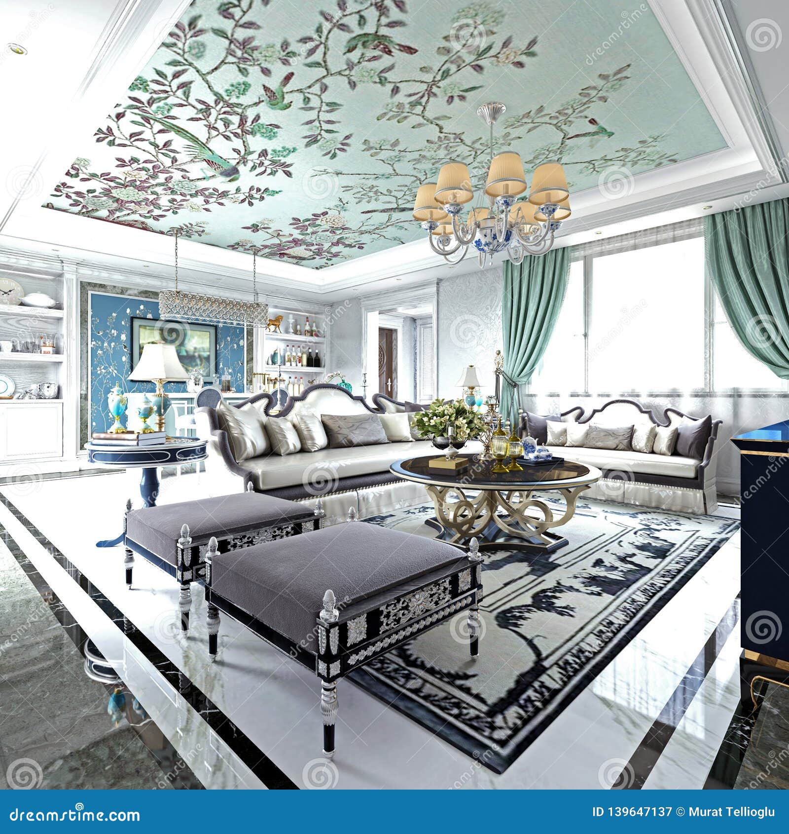 3d Render of Postmodern House Stock Illustration - Illustration of ...