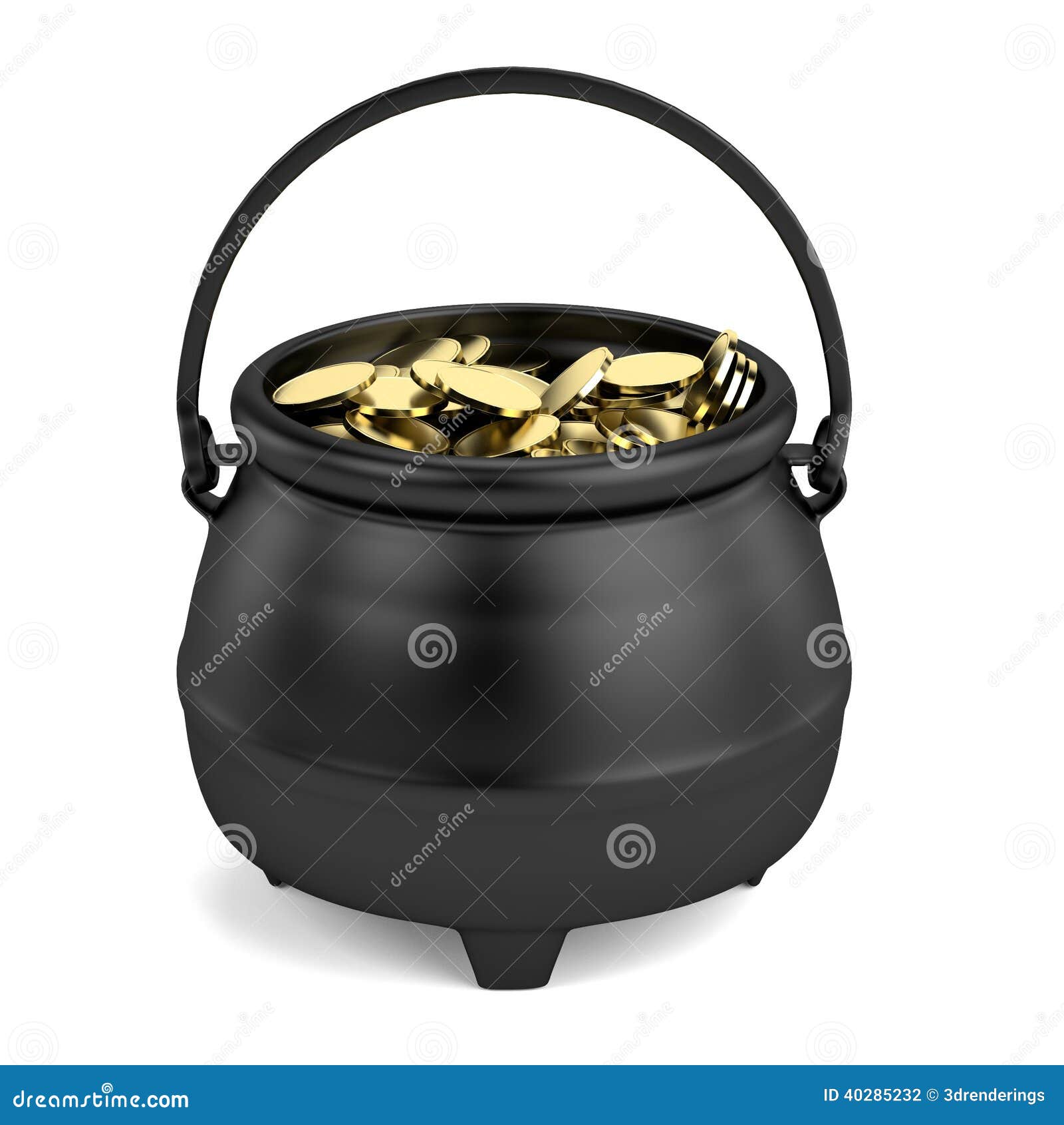 3d Render of Pot with Money Stock Illustration - Illustration of ...
