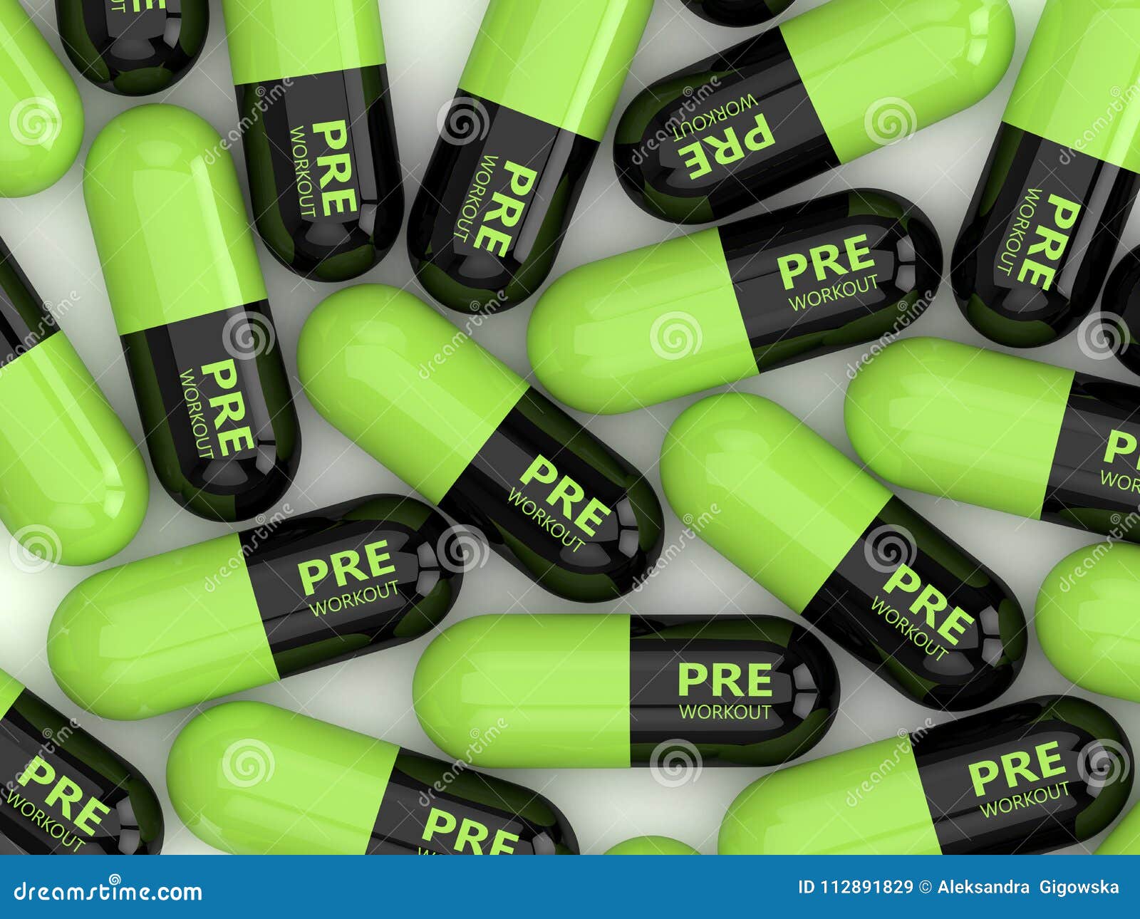 3d Render of Pre-workout Pills on Table Stock Illustration ...