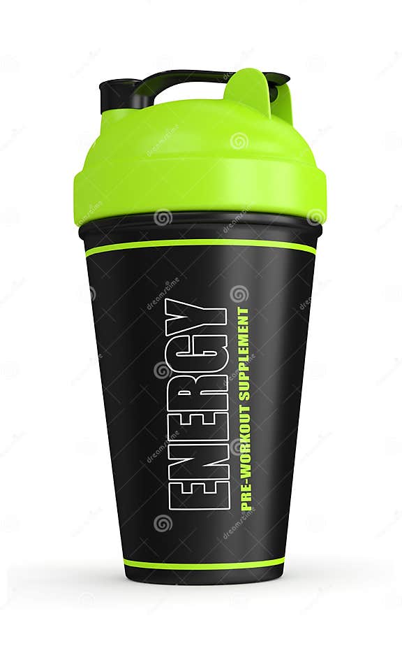 3d Render of Pre-workout Shaker Over White Stock Illustration ...