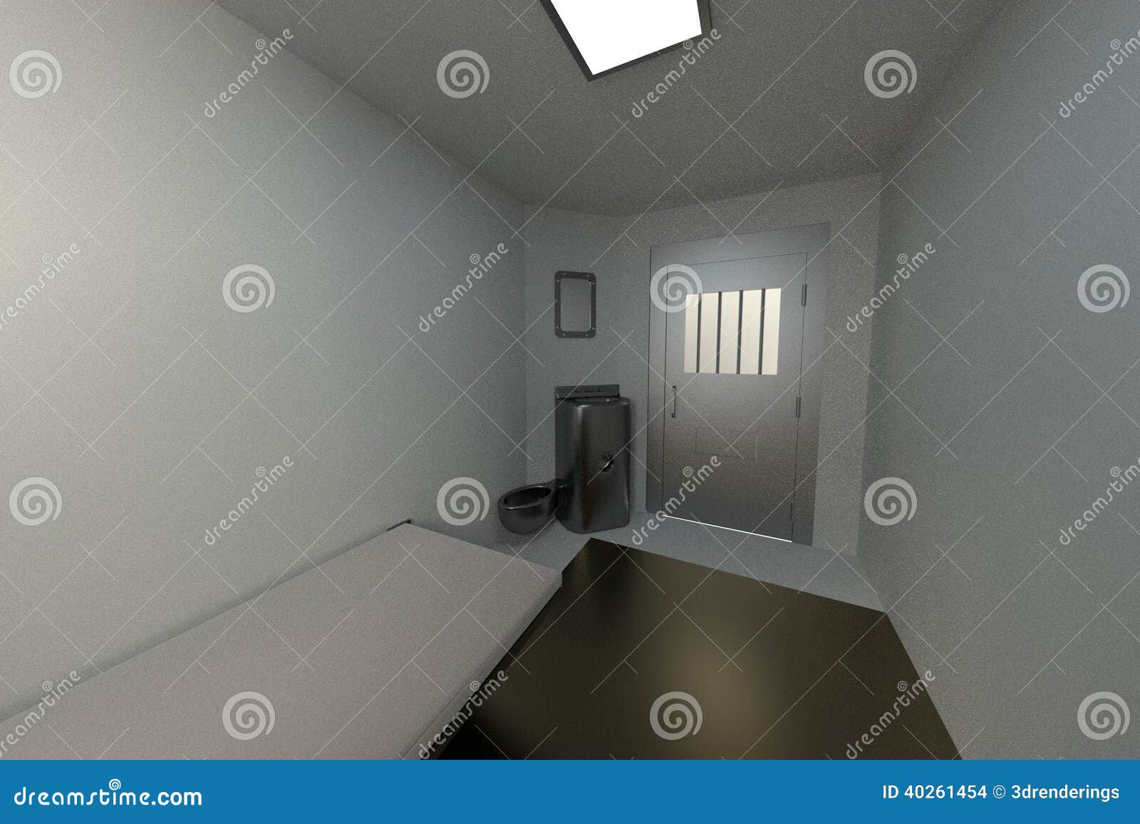 3d render of prison cell stock illustration. Illustration of cell ...
