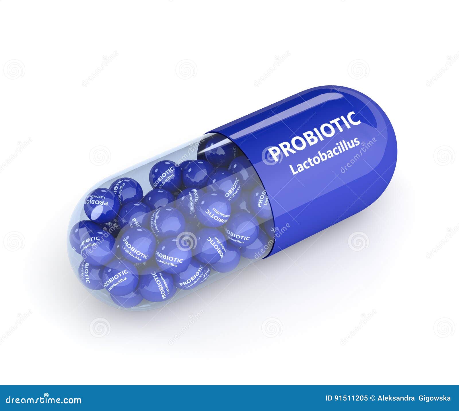 3d Render Set Of 3d Render Probiotic Bacteria Bulgaricus Lactobacillus