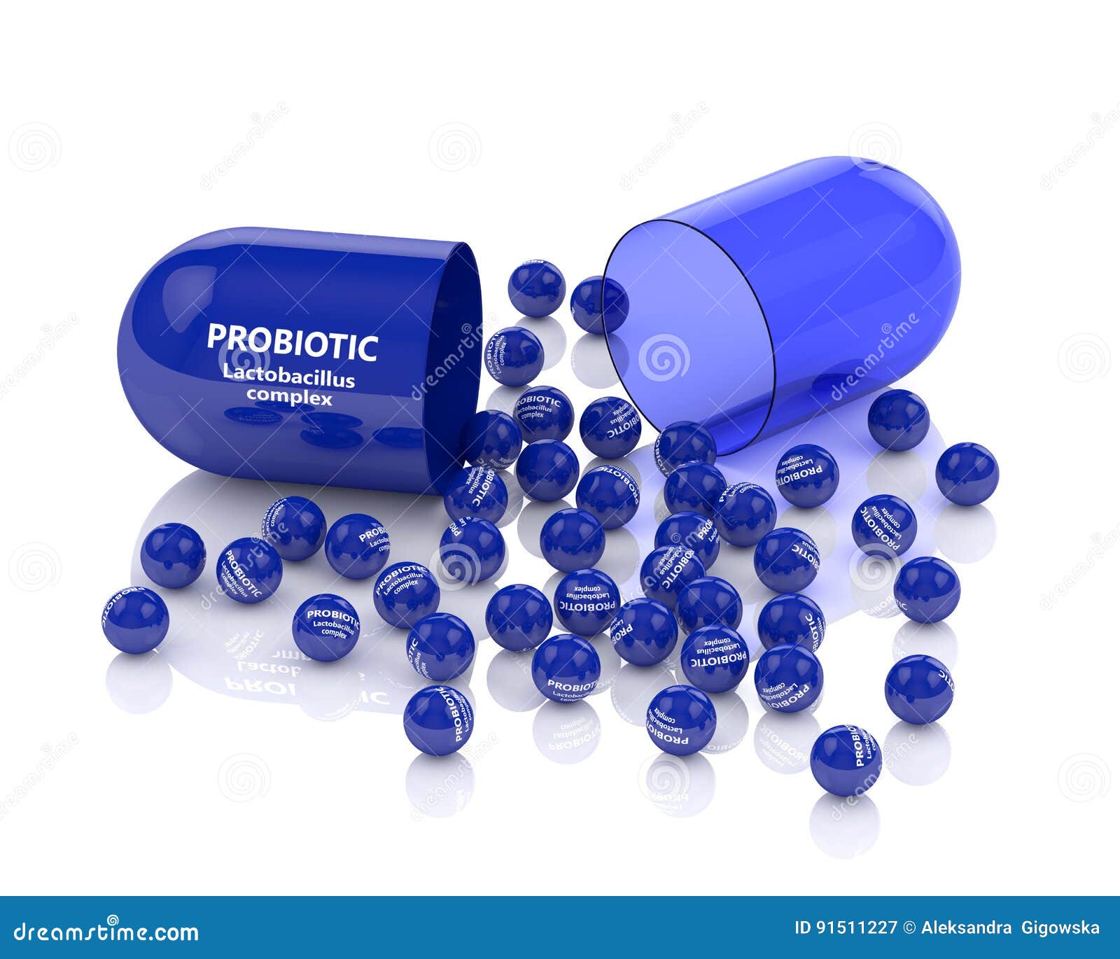 3d Render Set Of 3d Render Probiotic Bacteria Bulgaricus Lactobacillus