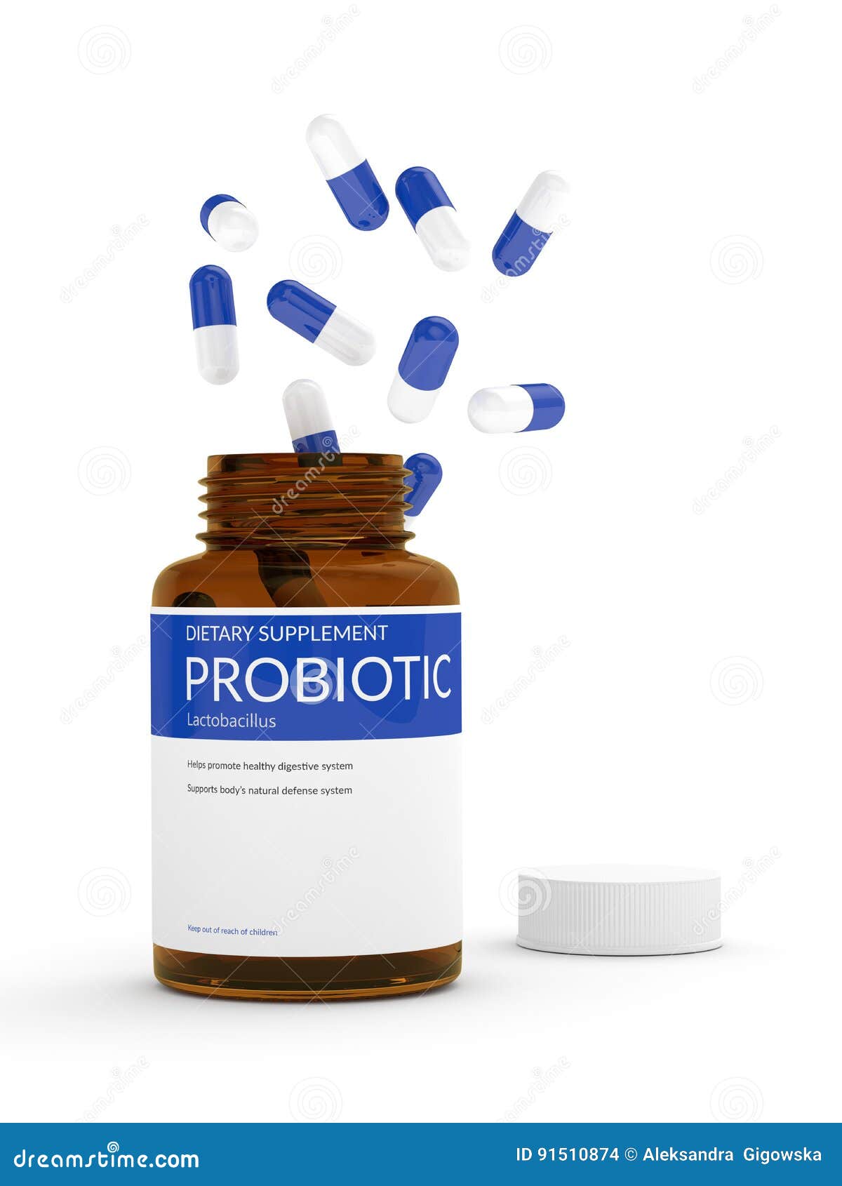 3d Render Set Of 3d Render Probiotic Bacteria Bulgaricus Lactobacillus