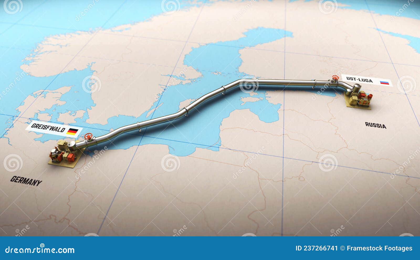 3D Render of Process of Gas Pipeline Building Stock Illustration ...