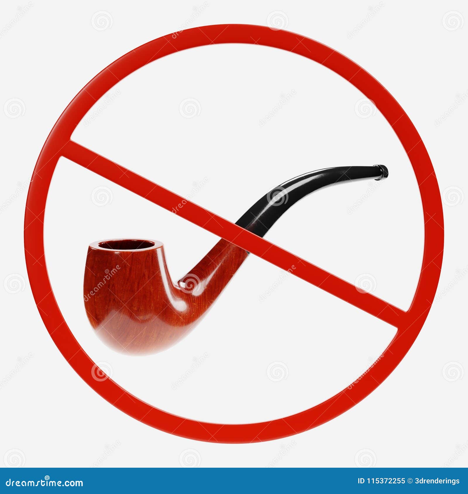 Prohibition Sign with Smoking Pipe Stock Illustration - Illustration of ...