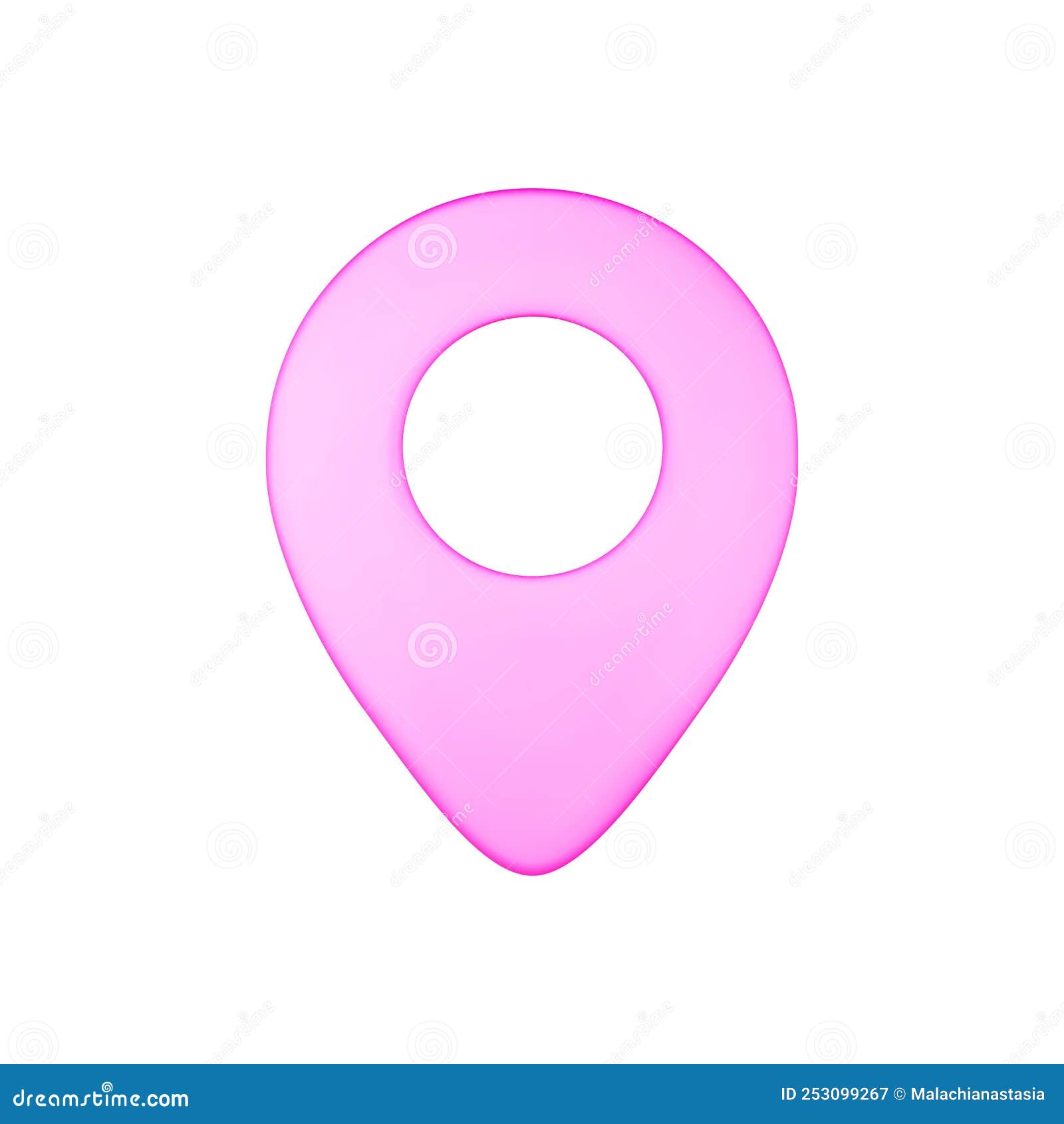 3D Render Purple Map Pointer Minimal Icon Isolated on White Background ...