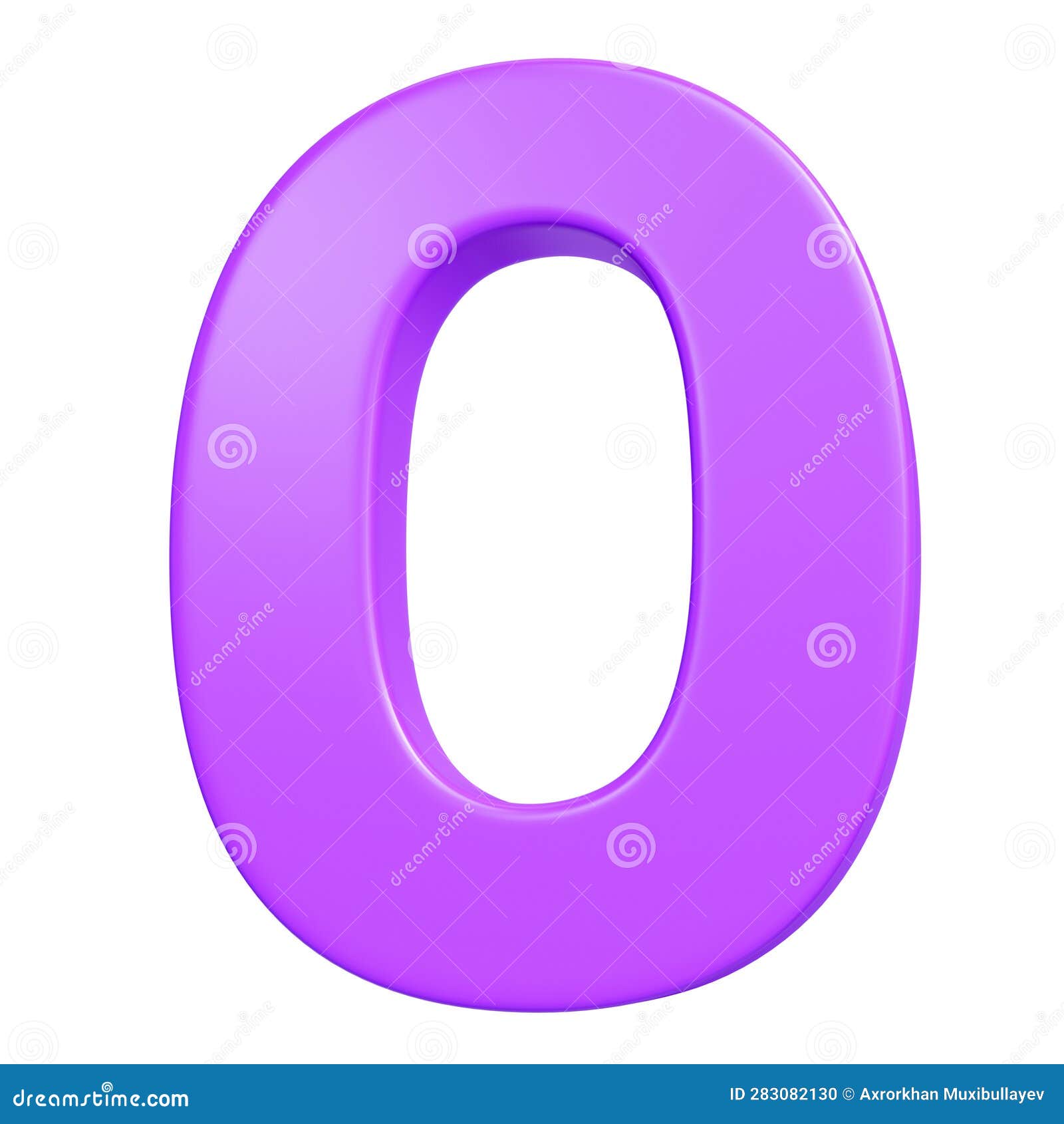 3d Render, Purple Number 0 on White Background Stock Illustration ...
