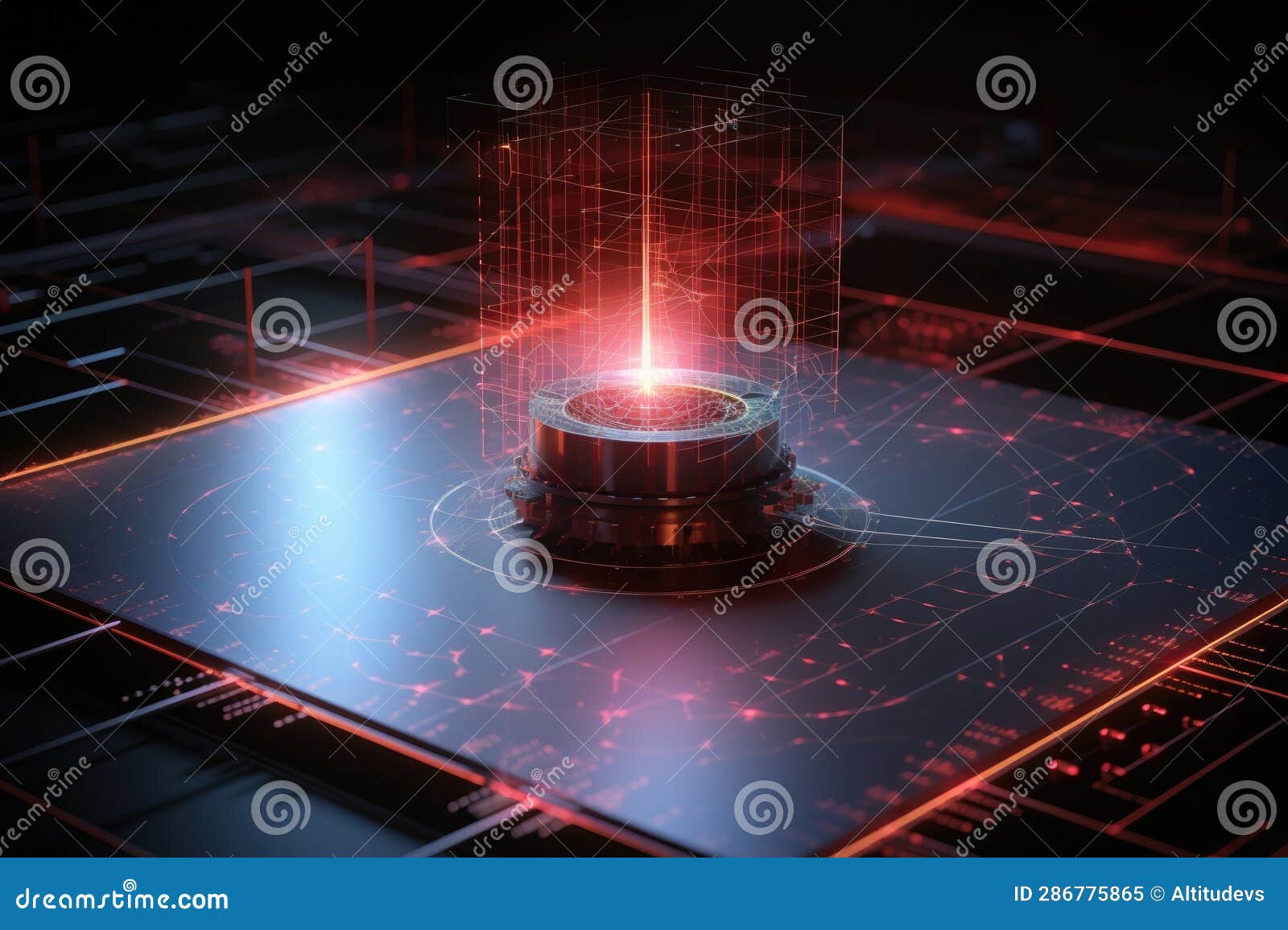 3d Render of Quantum Radar Technology Concept Stock Illustration ...