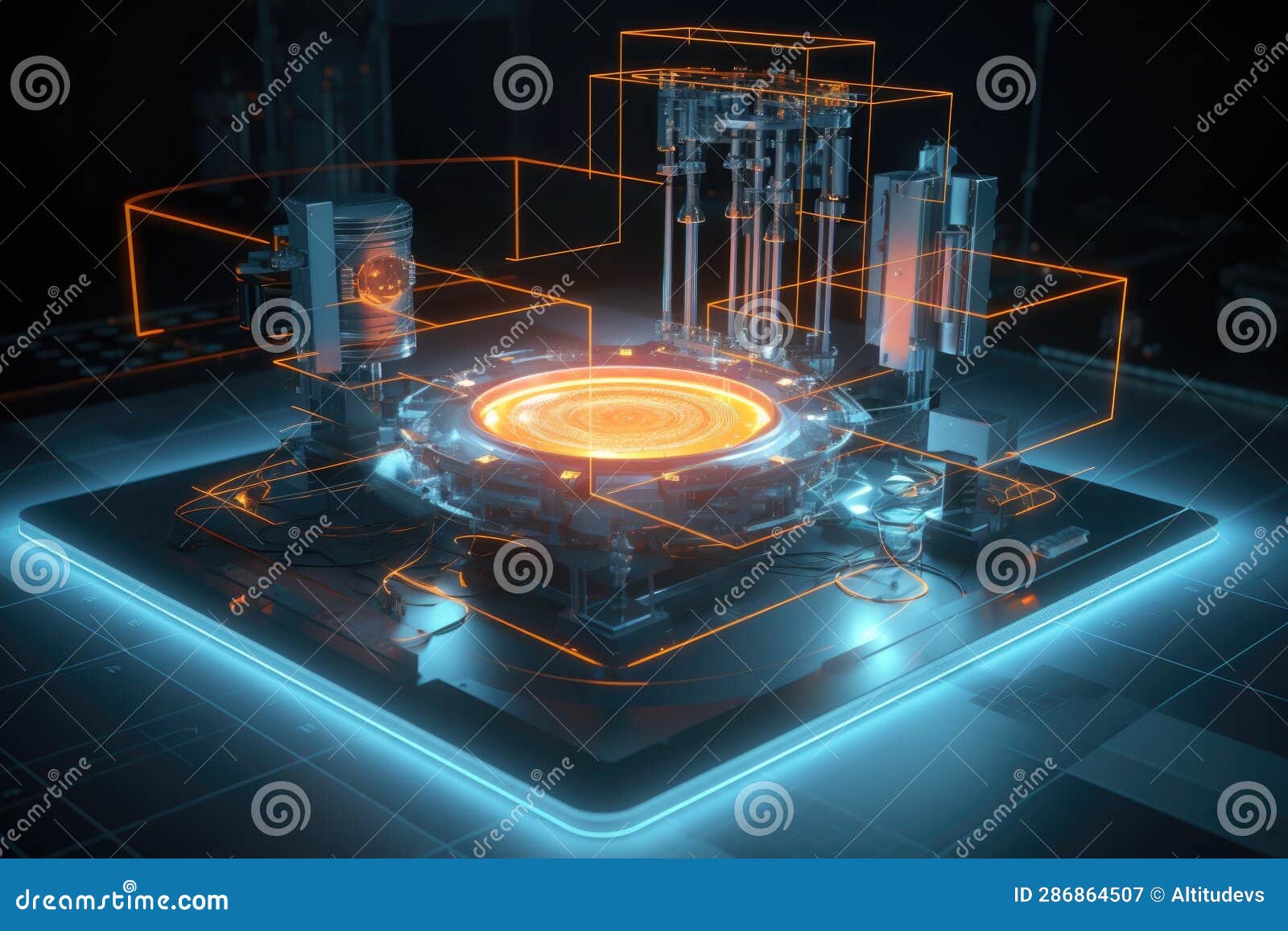3d Render of Quantum Radar Technology Concept Stock Illustration ...