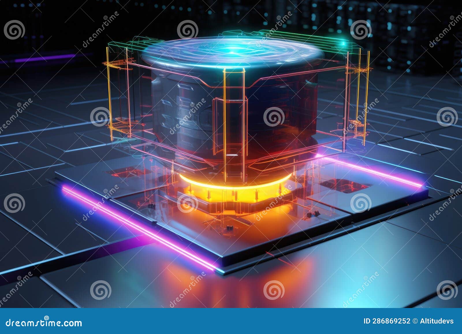 3d Render of Quantum Radar Technology Concept Stock Illustration ...