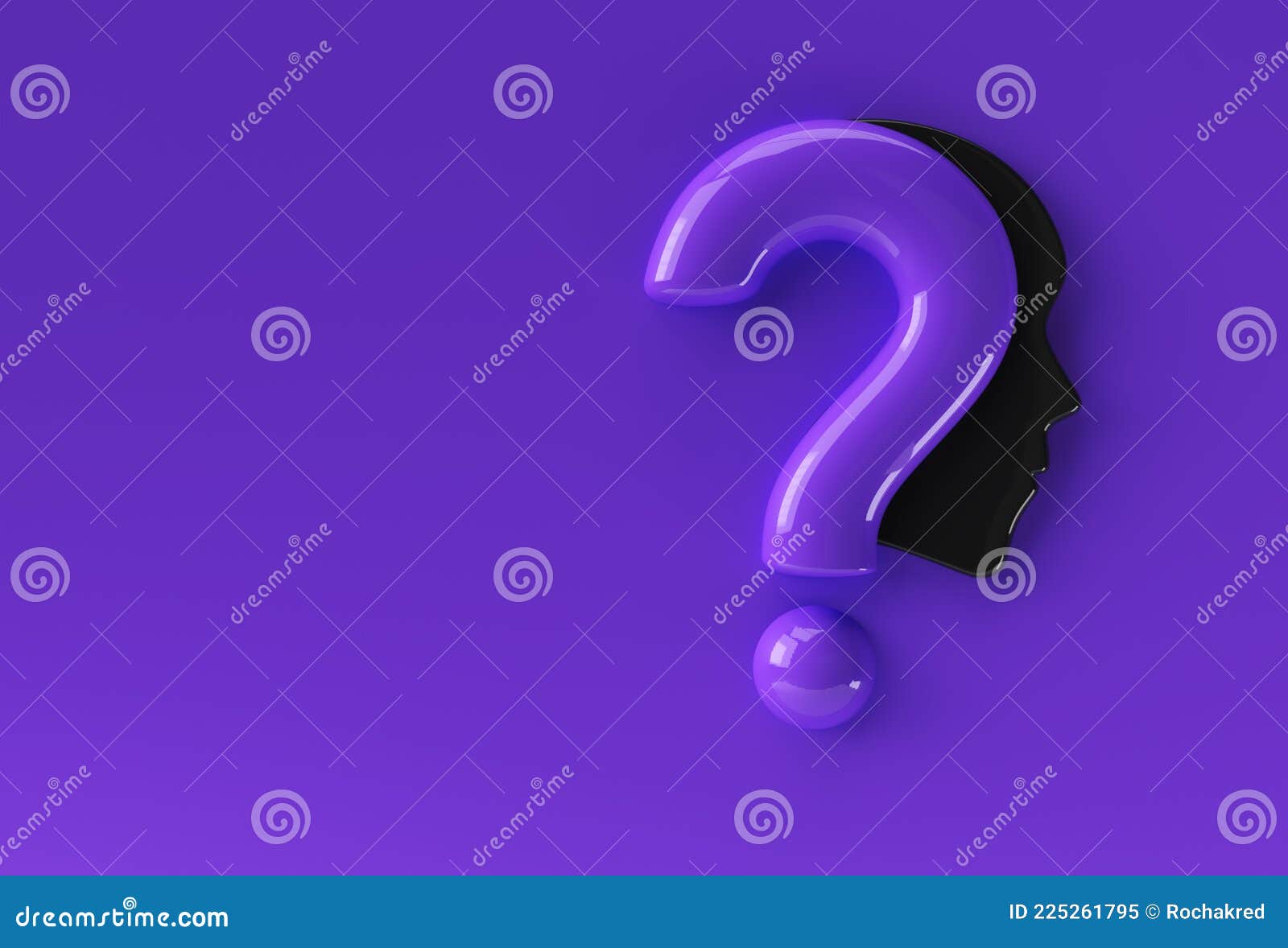 3d Render Question Mark with Human Face Icon Illustration Design ...