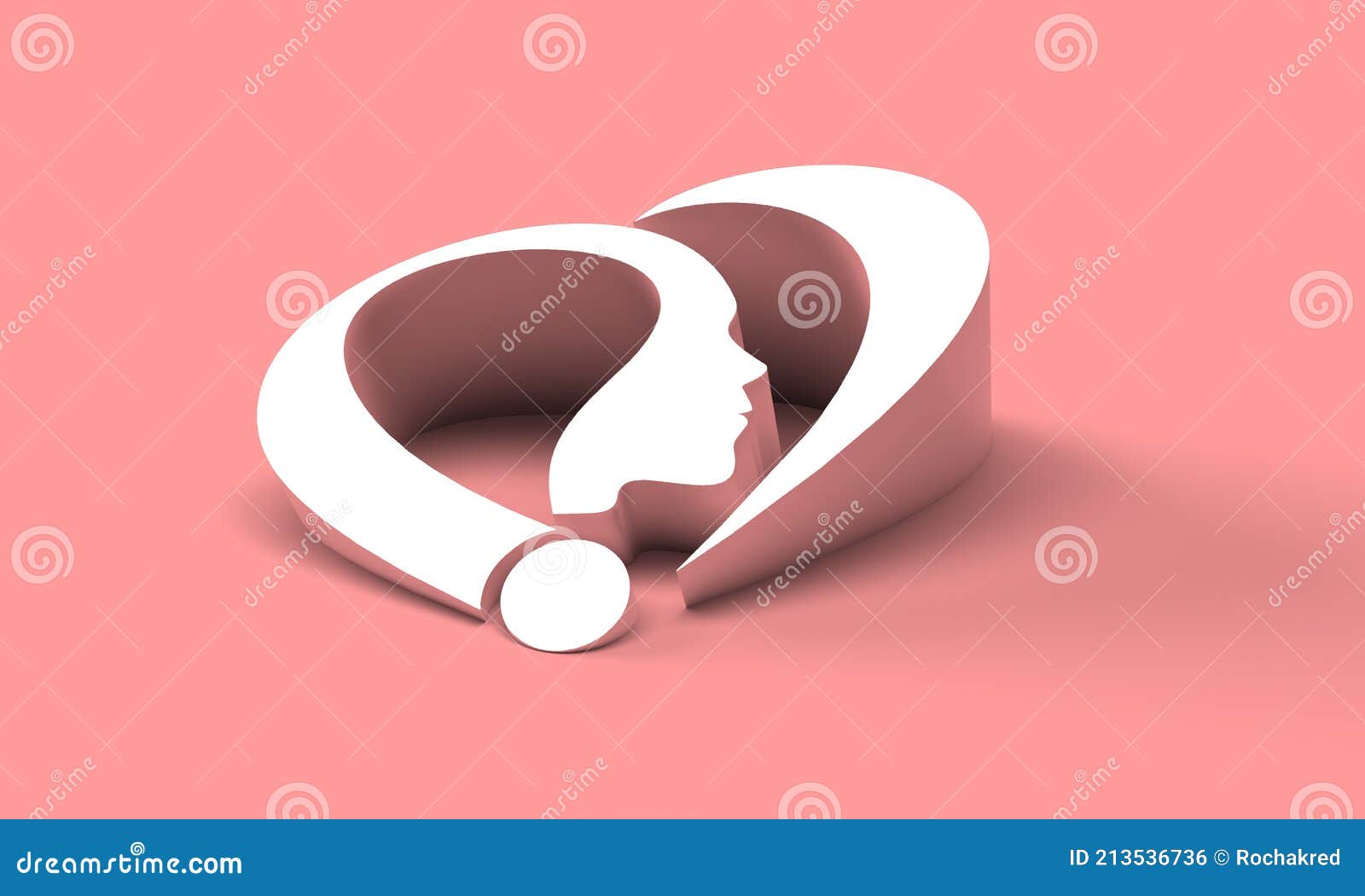 3d Render Question Mark with Human Face Stock Illustration ...