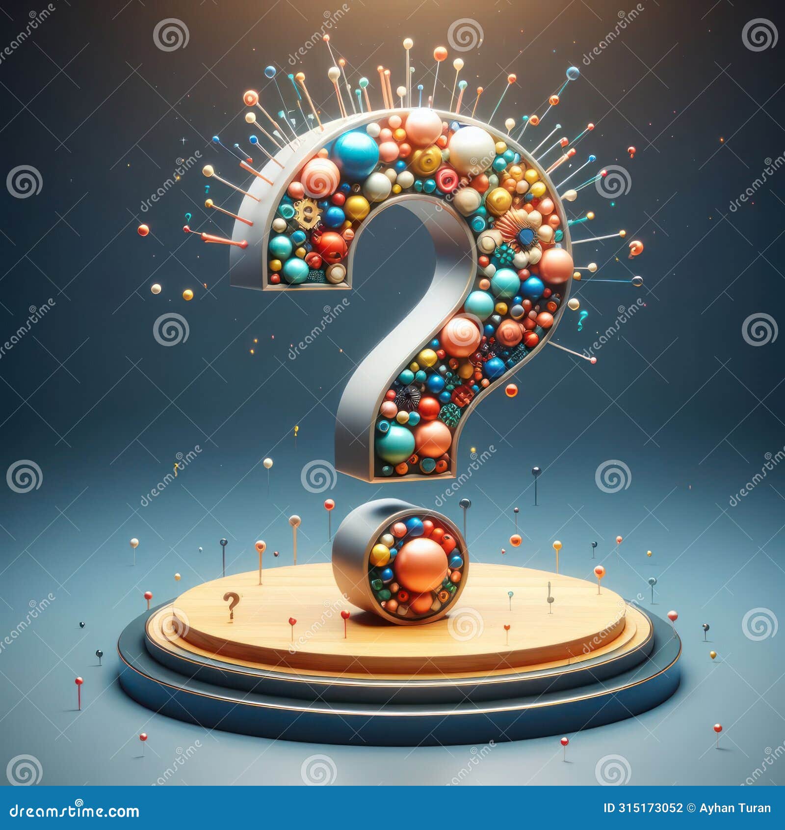 3d Render Question Mark Icon. Studio Shot Concept Stock Illustration ...