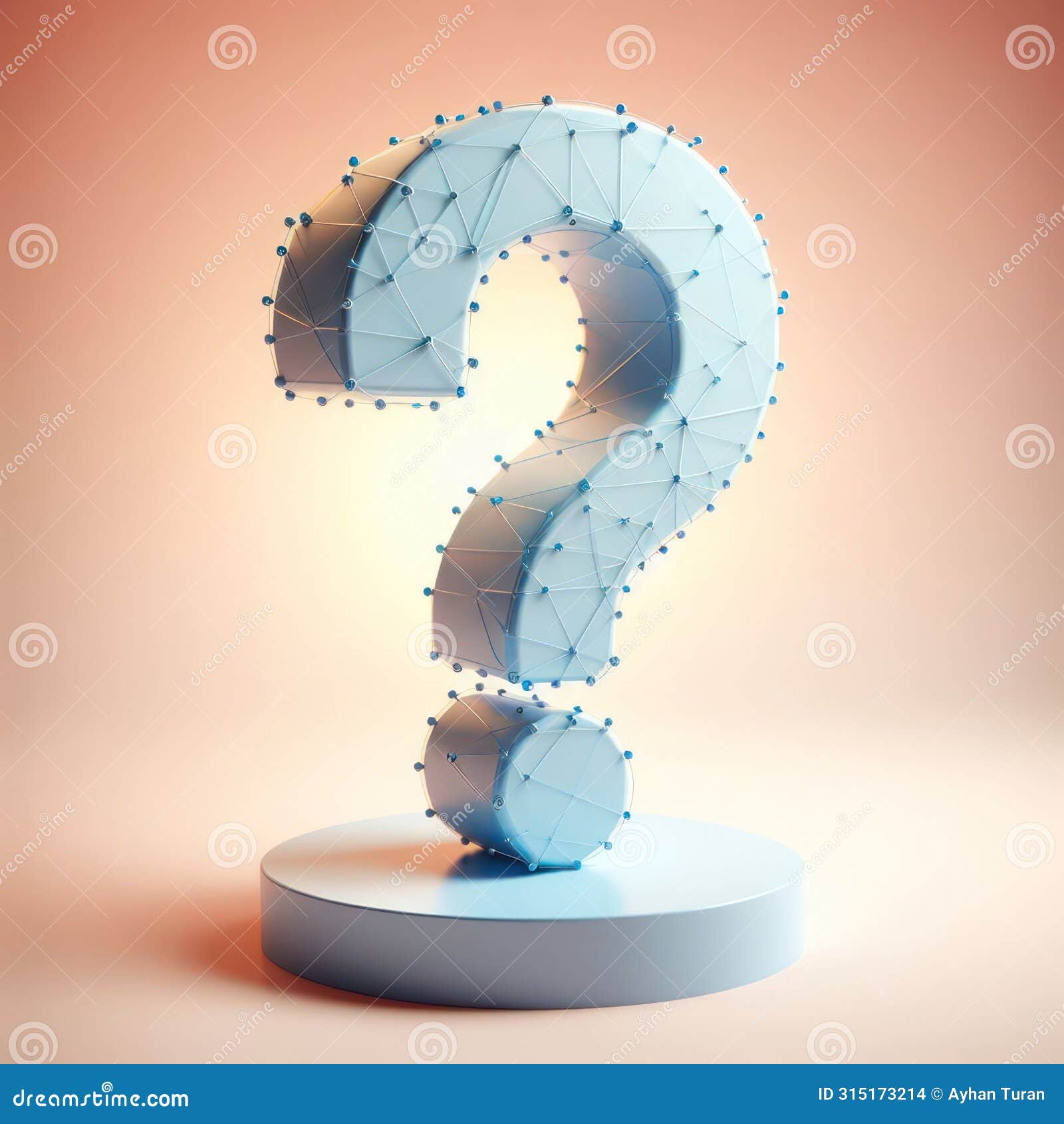3d Render Question Mark Icon. Studio Shot Concept Stock Illustration ...