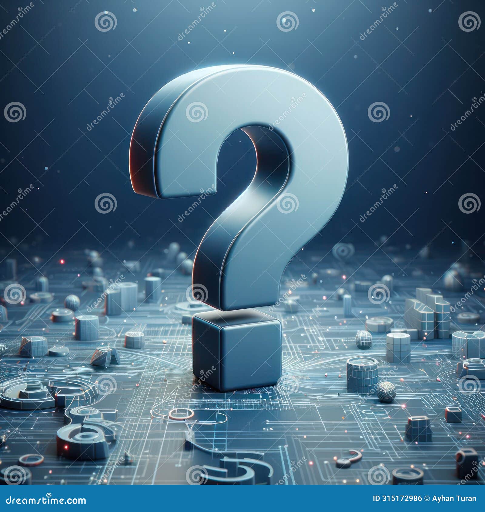 3d Render Question Mark Icon. Studio Shot Concept Stock Illustration ...