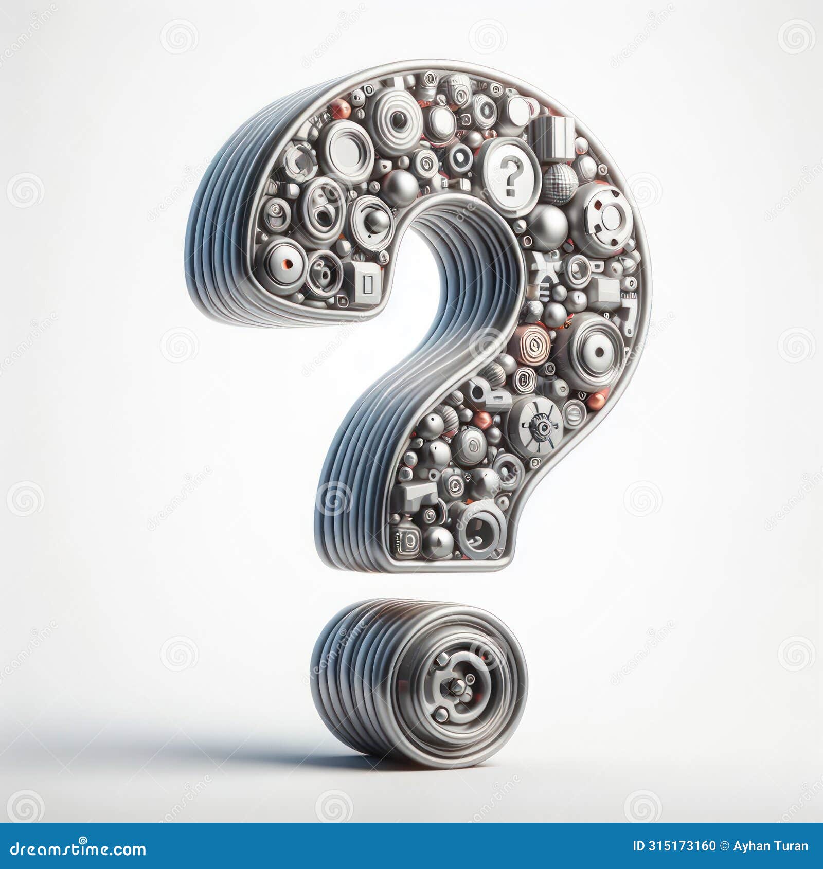3d Render Question Mark Icon. Studio Shot Concept Stock Illustration ...