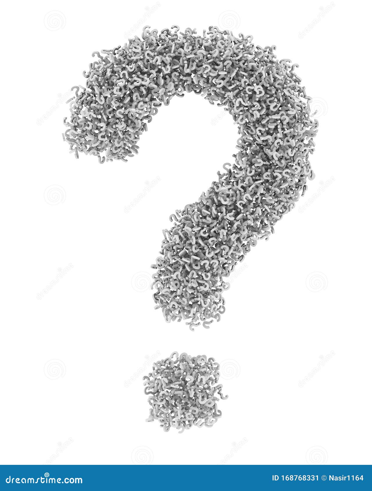 3d Heap of Question Mark Symbol Shape Stock Illustration - Illustration ...