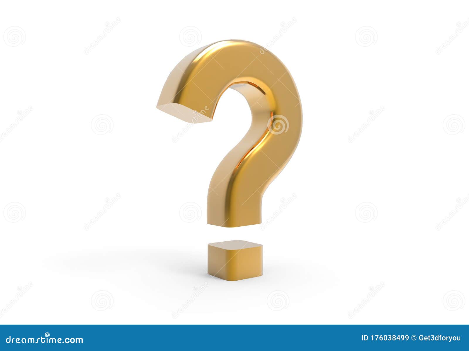 3d Render of Question Mark Symbol in Gold Colour Stock Illustration ...