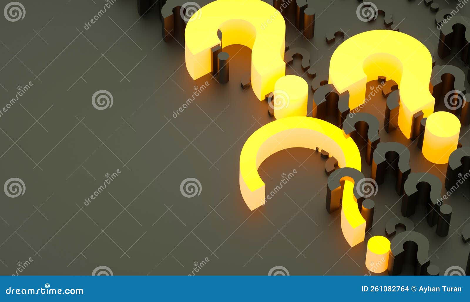 3d render question marks stock illustration. Illustration of shape ...