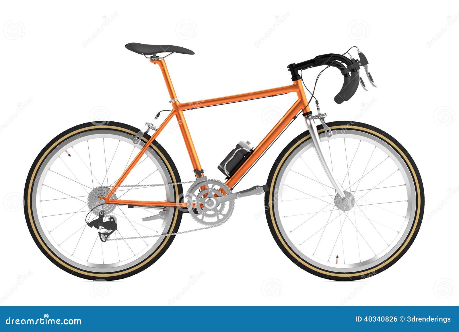 3d Render Bicycle Side View Isolated On White Background. Realistic ...