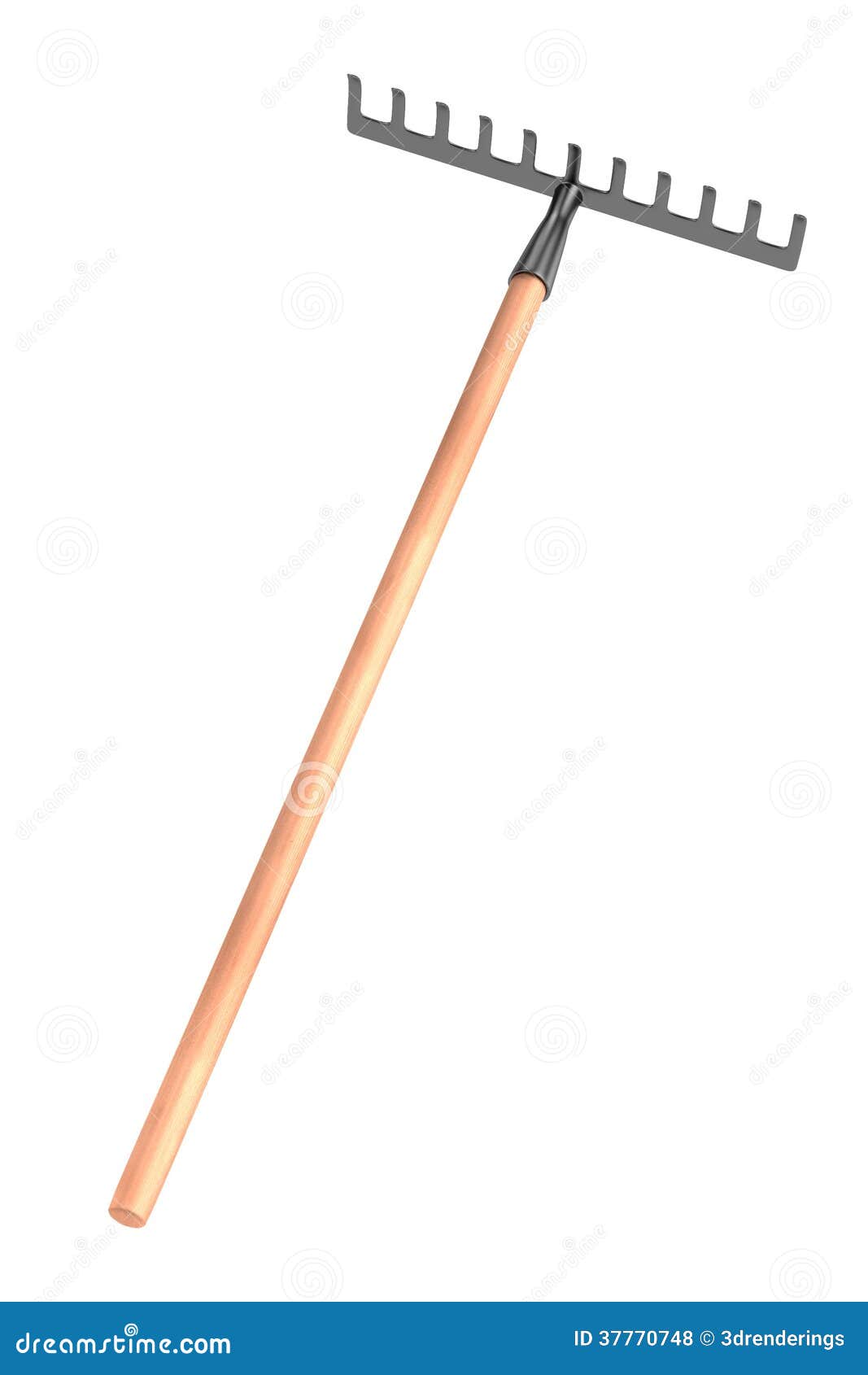 3d render of rake stock illustration. Illustration of cartoon - 37770748