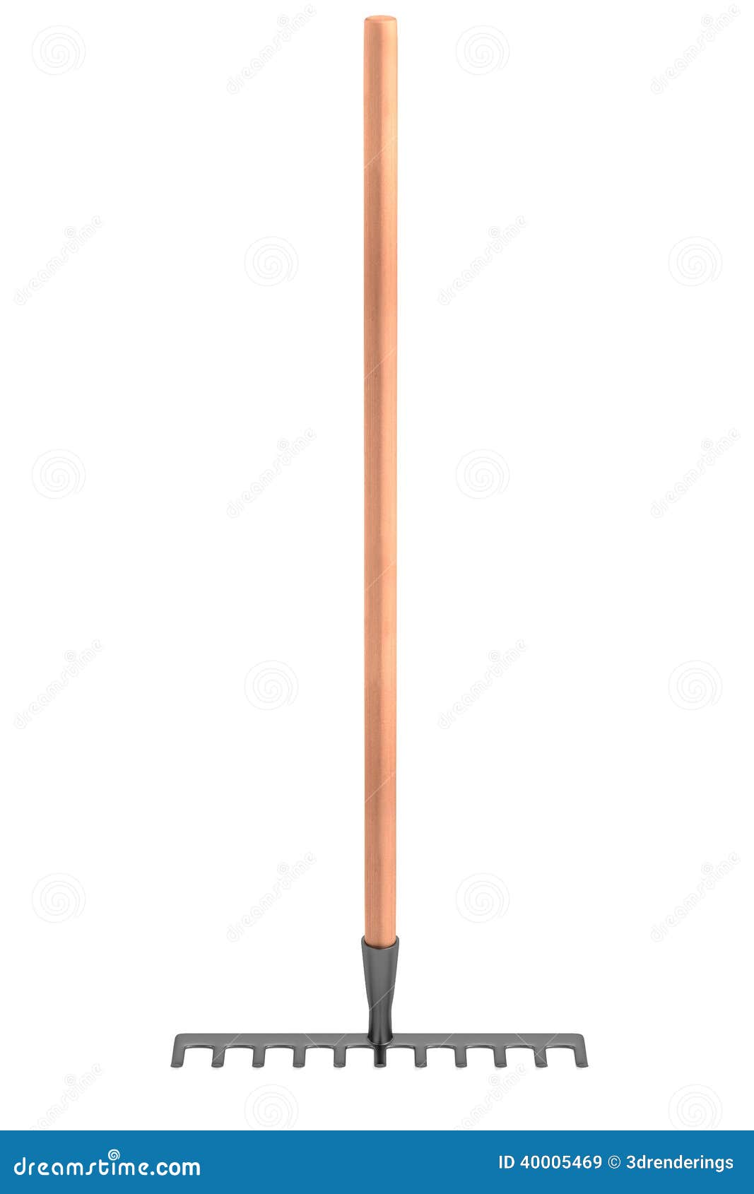 3d render of rake stock illustration. Illustration of cartoon - 40005469