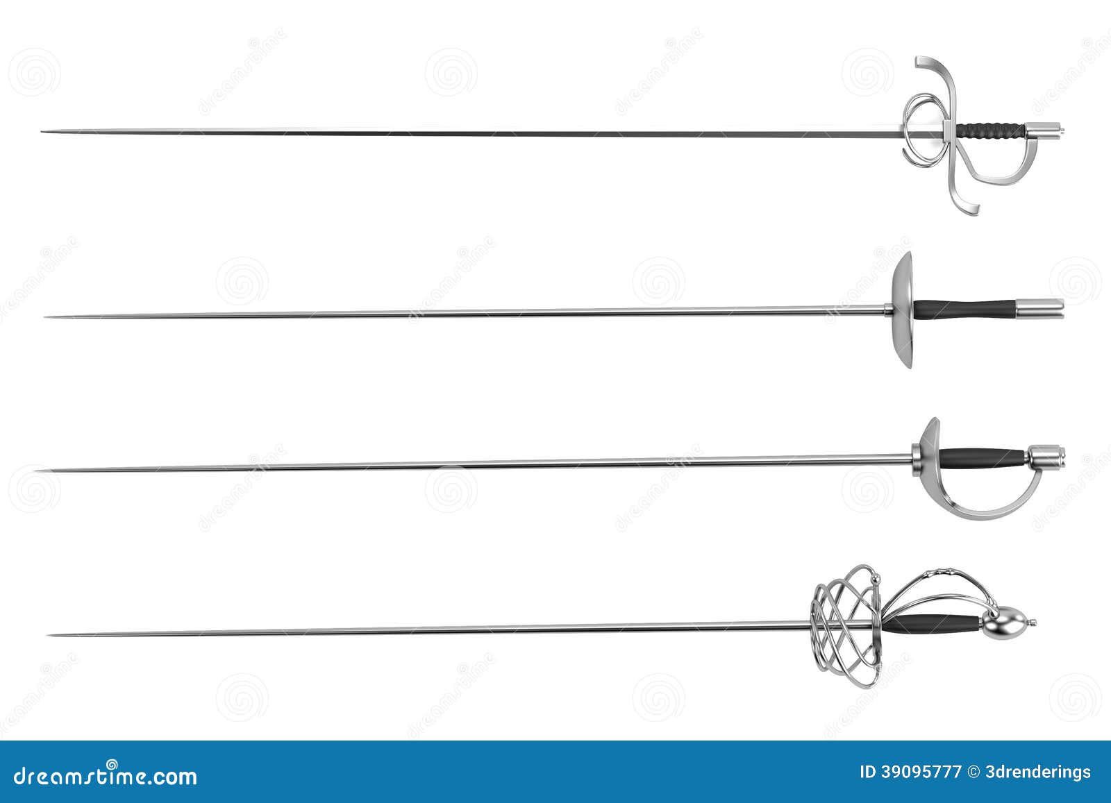 3d render of rapiers stock illustration. Illustration of cartoon - 39095777