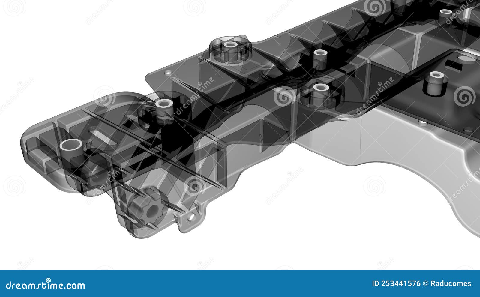 3D Render - X-ray View of a Plastic Component Stock Illustration ...