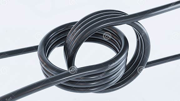 Realistic Electrical Black Cable, Energy Cables Isolated on Background ...