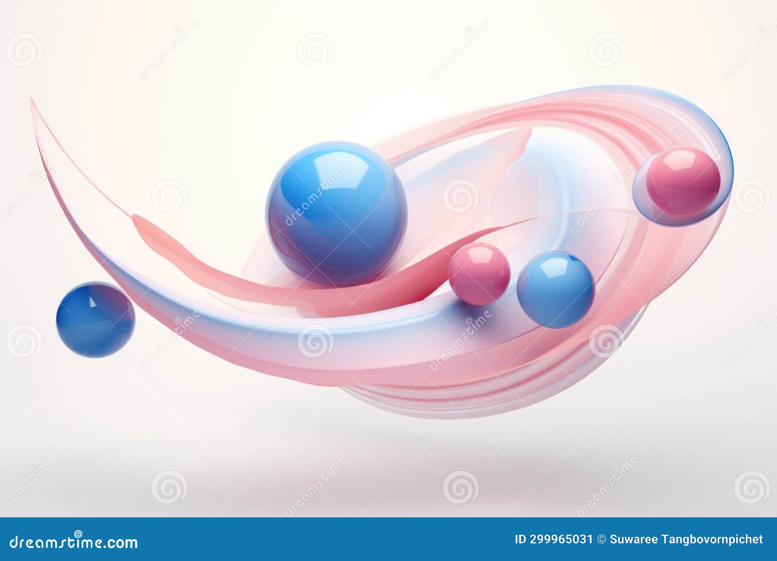 3d Render Realistic Flying Shapes in Motion Isolated on White ...