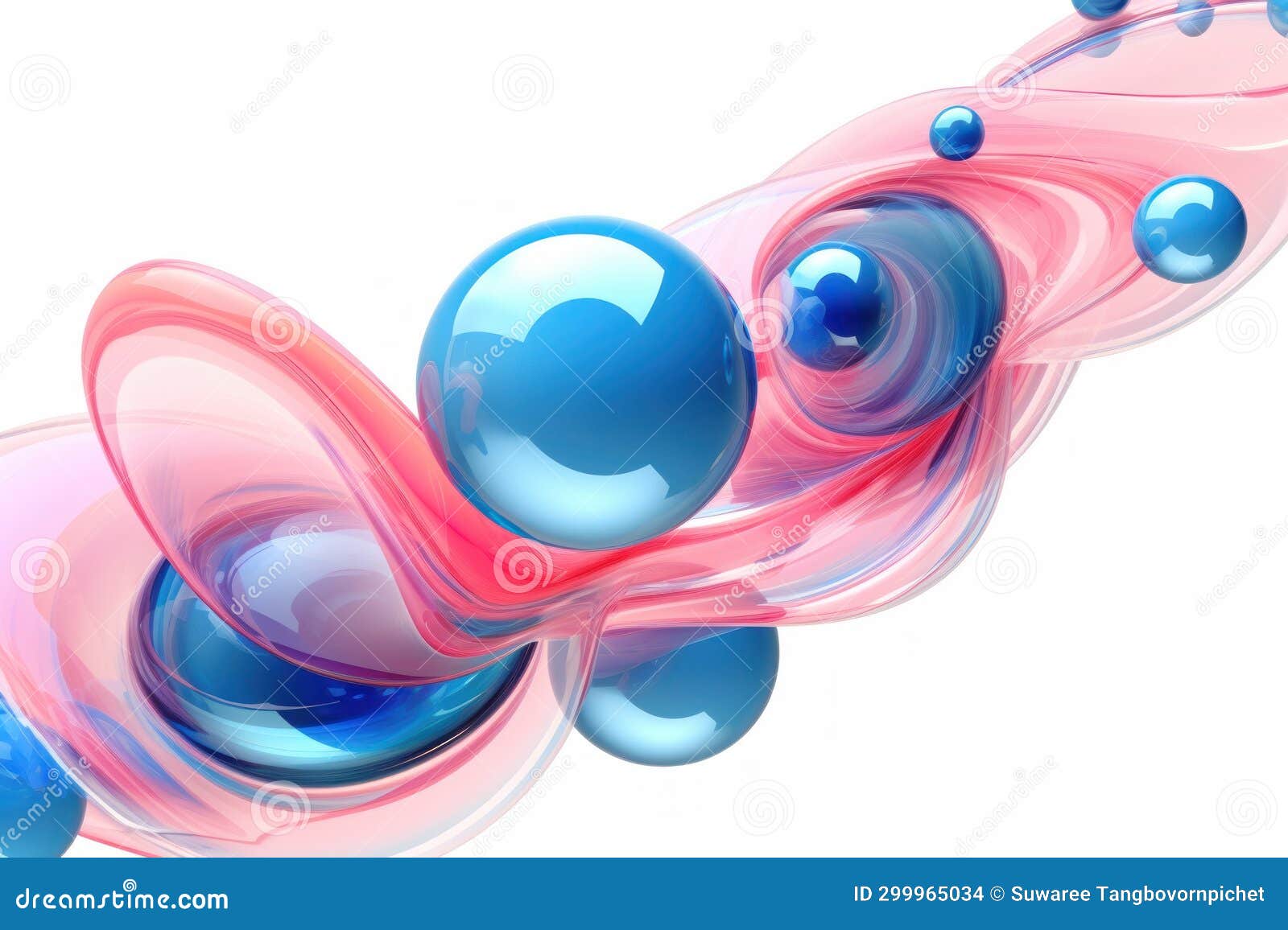 3d Render Realistic Flying Shapes in Motion Isolated on White ...