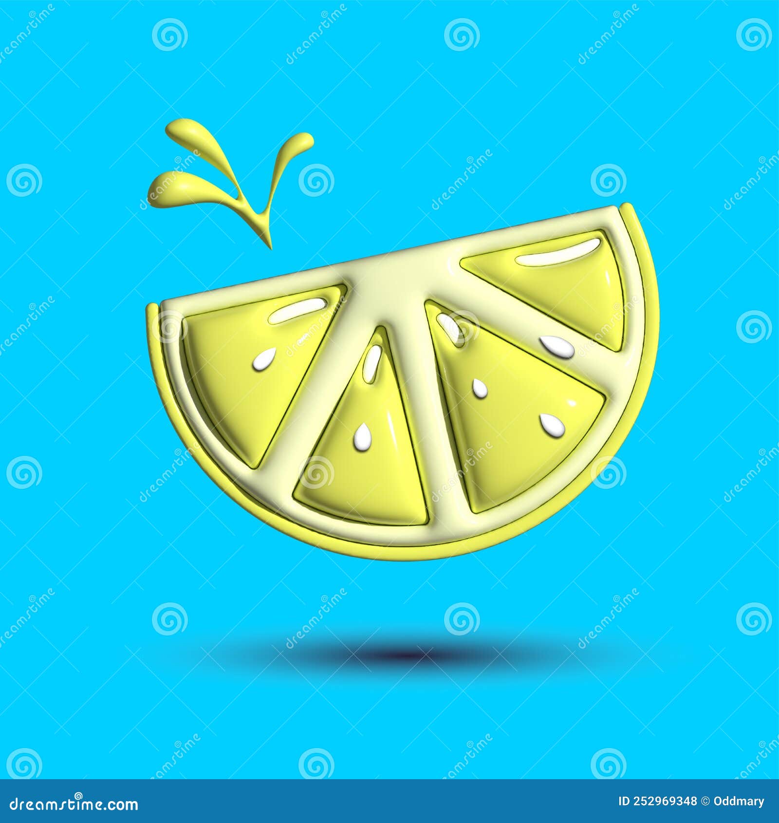 3d Render Realistic of Lemon Slice with Different Types of Minimalism ...