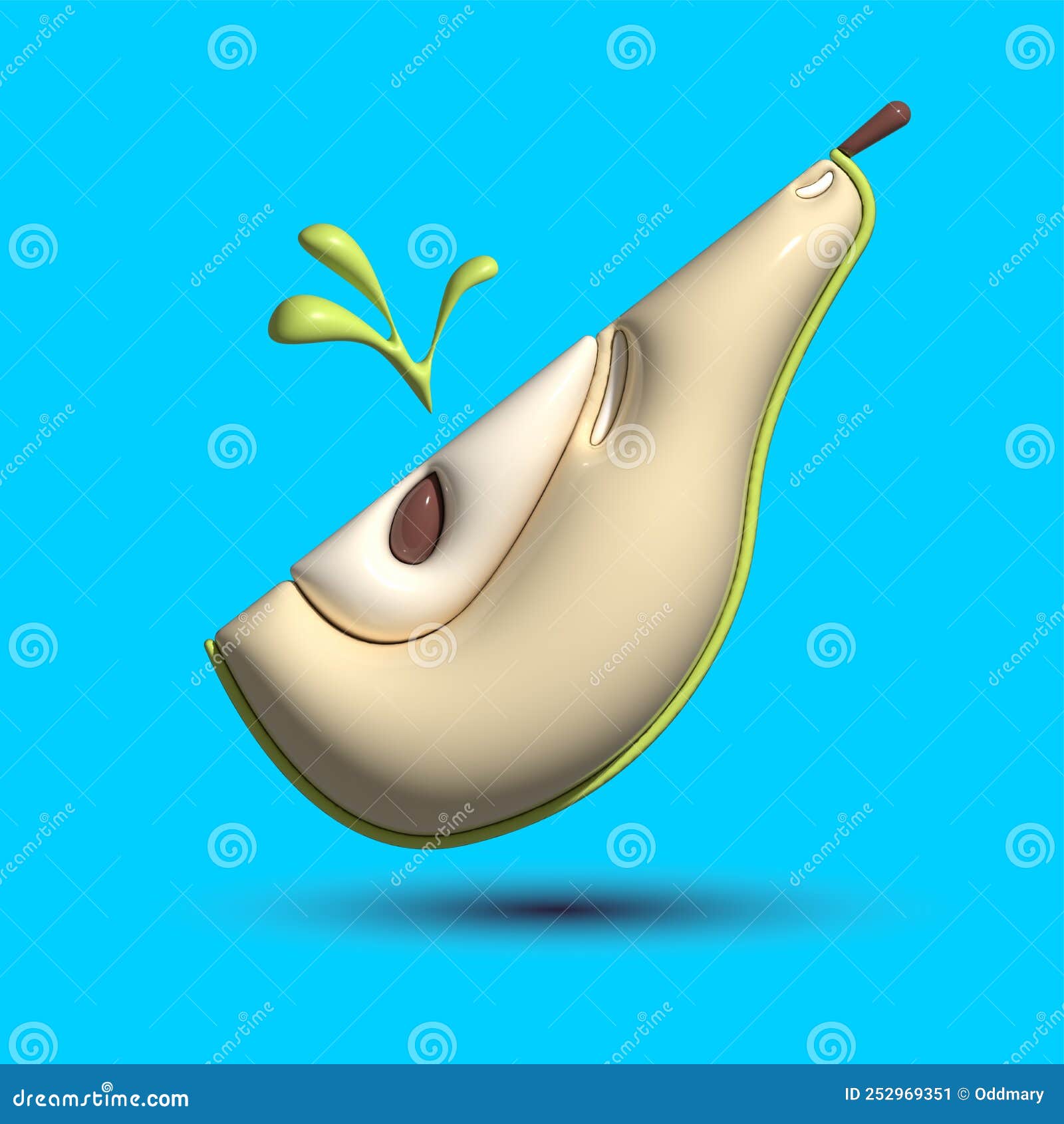 3d Render Realistic of Pear Slice with Different Types of Minimalism in ...