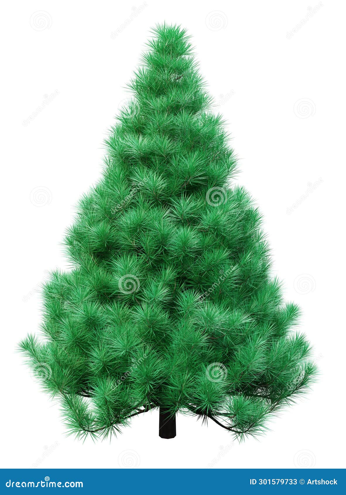 3D Render of Realistic Pine Tree Stock Illustration - Illustration of ...