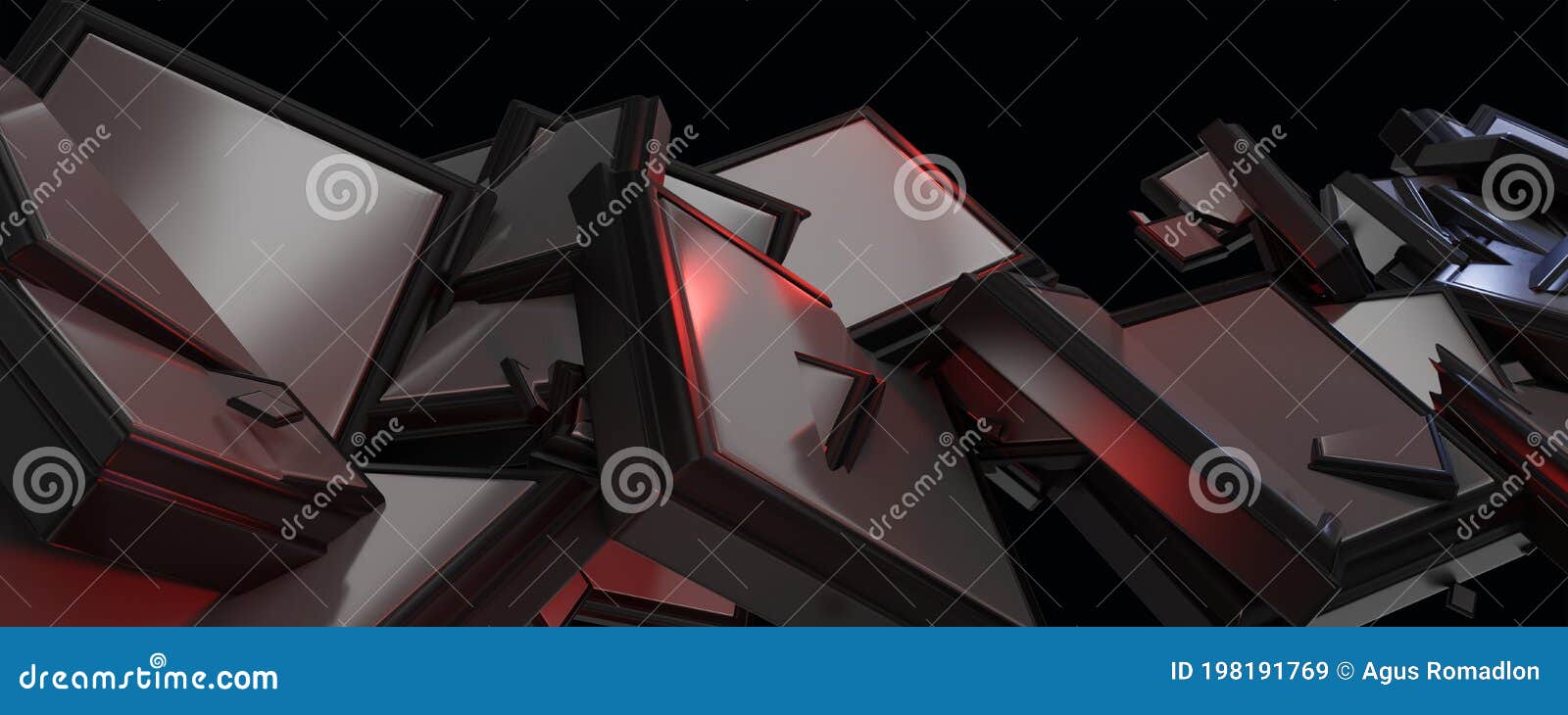 Flying Box in Motion Isolated on Black Background Stock Illustration ...