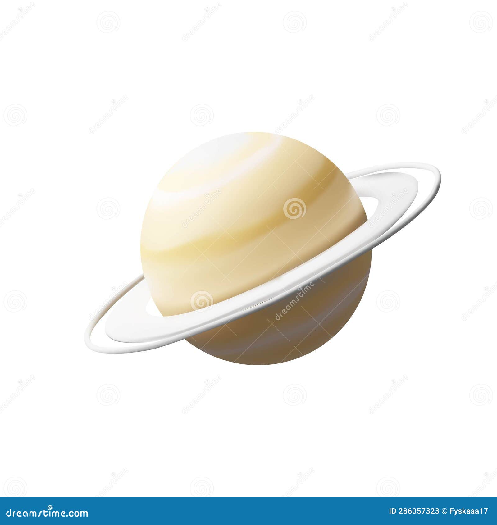 Realistic Saturn On White Background AI Generated Royalty-Free Cartoon ...