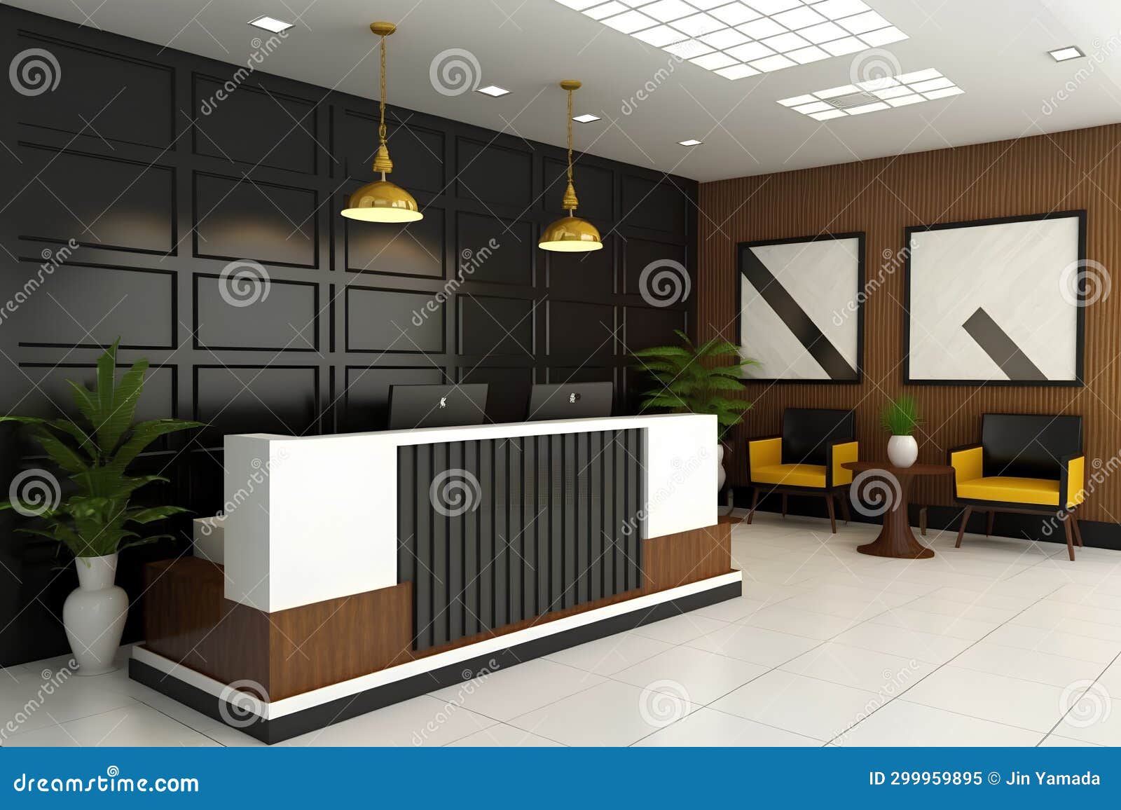 3d Render of Reception Desk in a Modern Office with Black Walls Stock ... 3d Render of Reception Desk in a Modern Office with Black Walls Stock ...