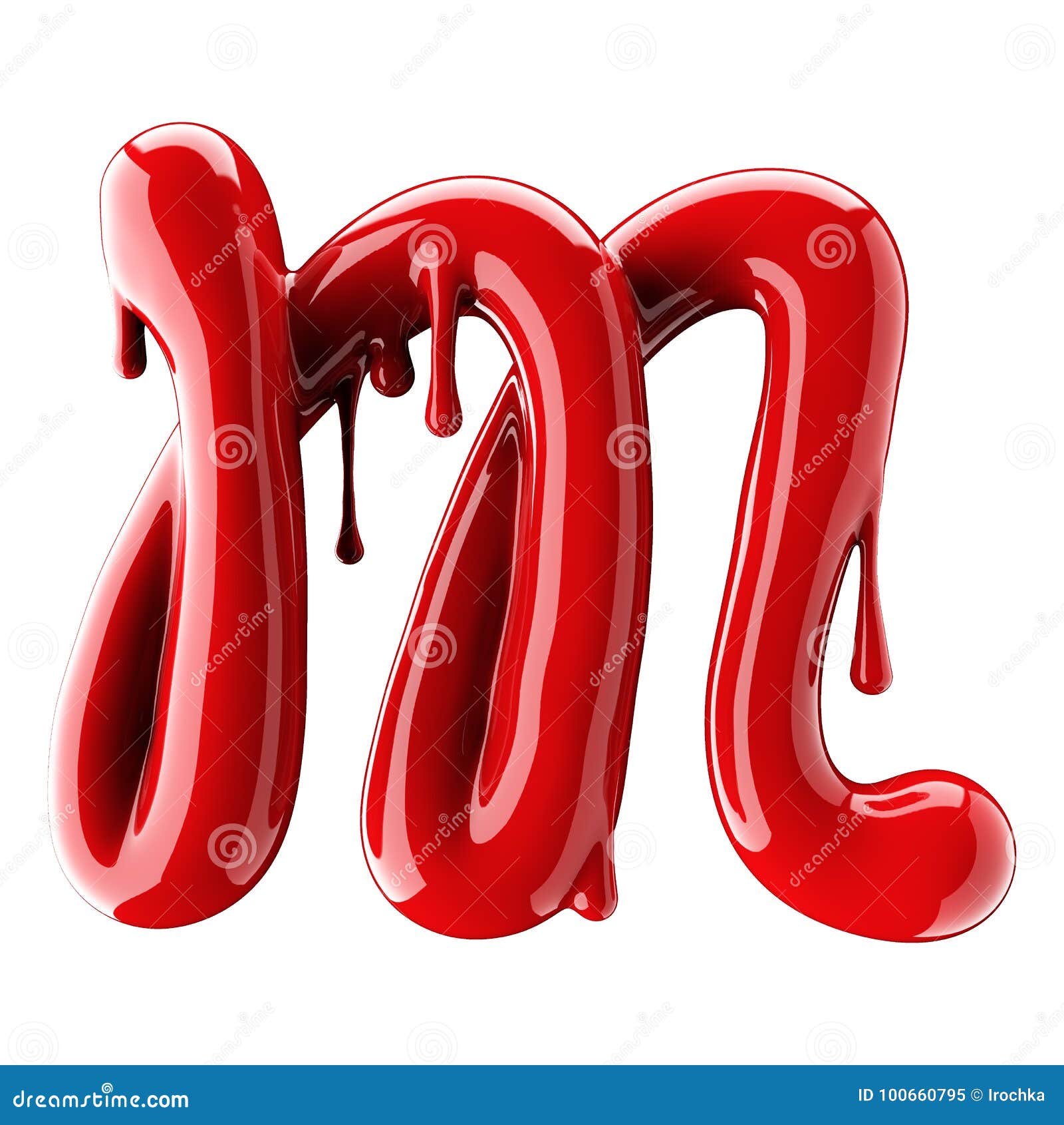 Red Cursive Letter M
