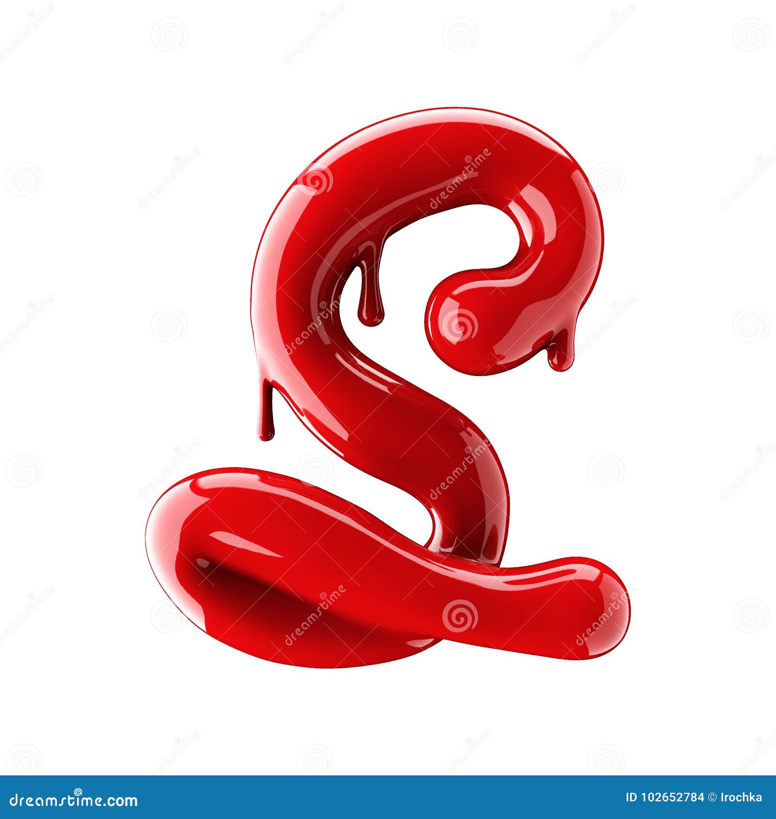 3D Render Of Red Alphabet Make From Nail Polish. Handwritten Cursive ...