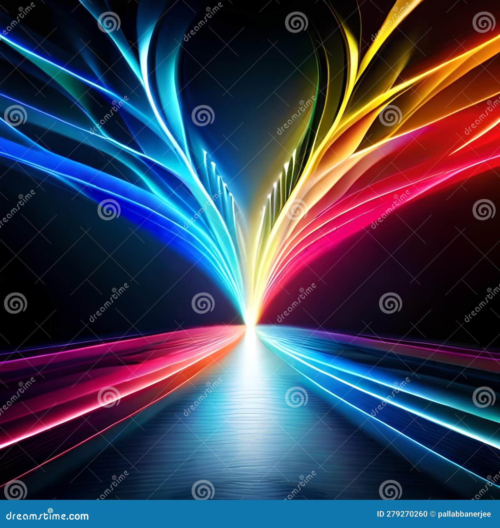 3d Render, Red Blue Wavy Neon Lines, Electronic Music Virtual Equalizer ...