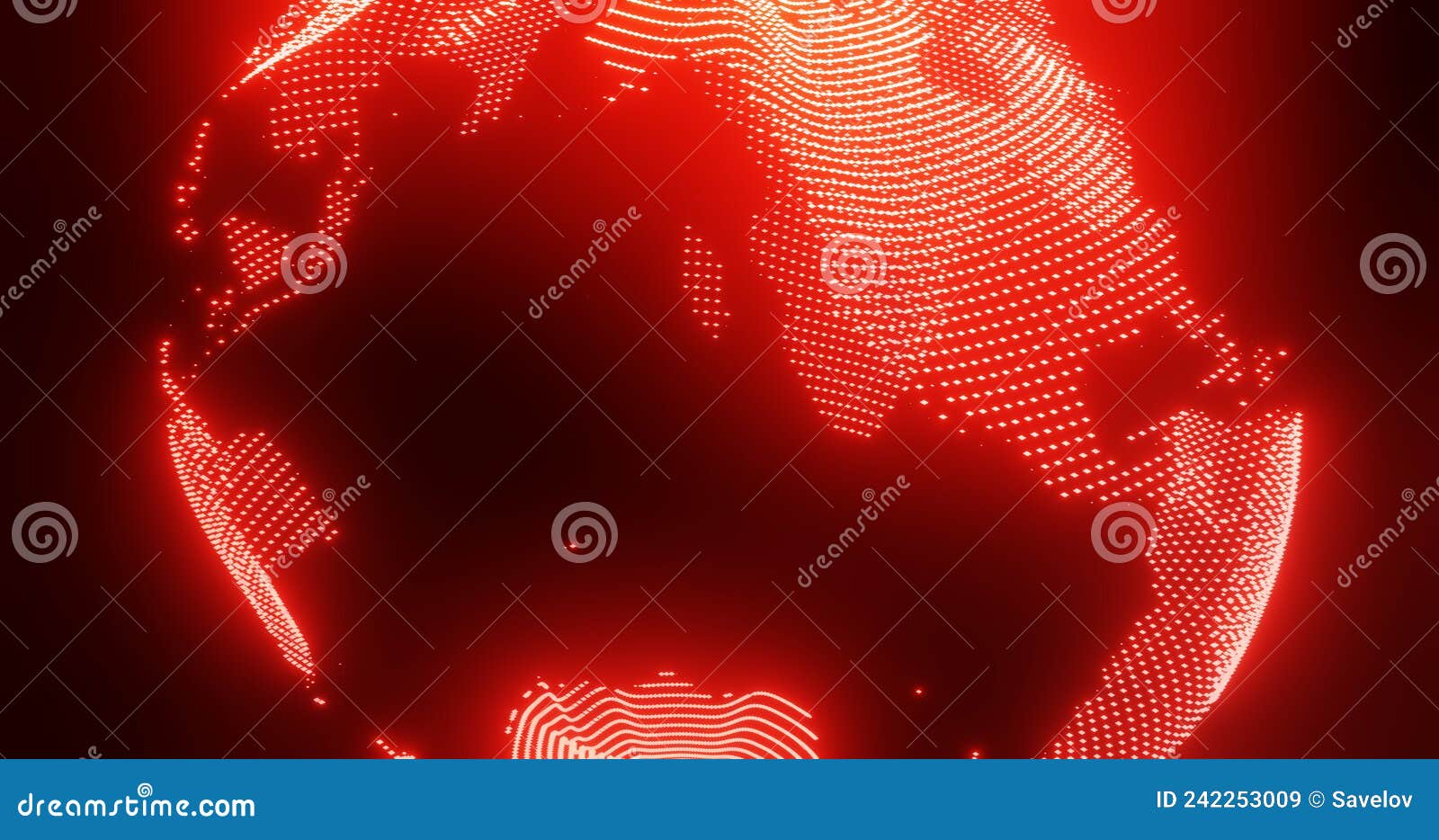 Render with Red Collapsing World Earth Stock Illustration ...