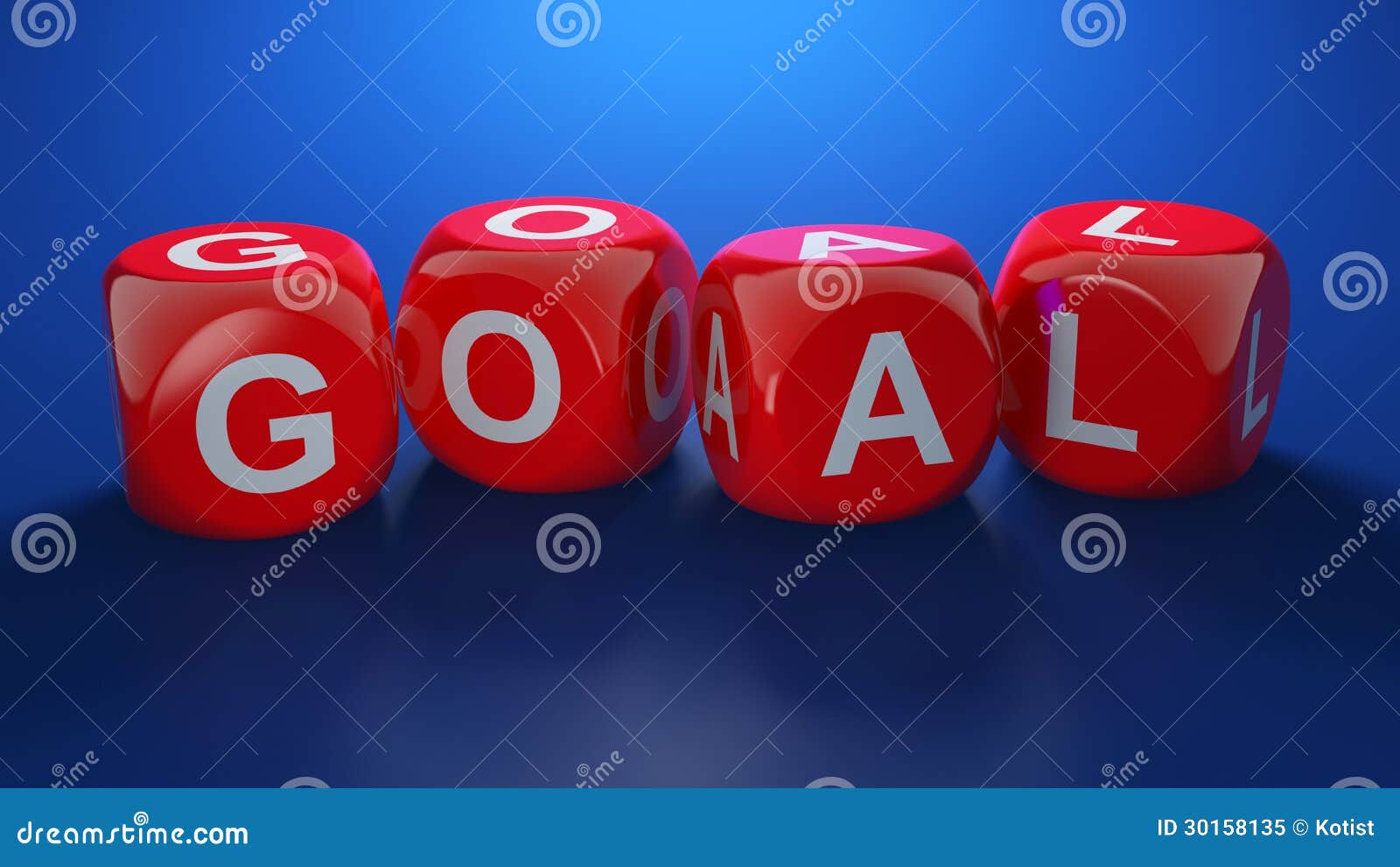 Red dices with GOAL text stock illustration. Illustration of investment ...