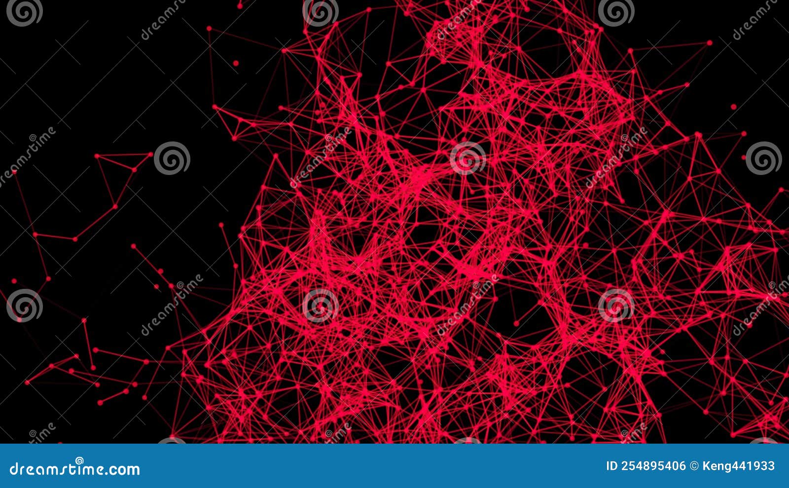 3D Render Red Dot Movement Abstract Background for Technology or ...